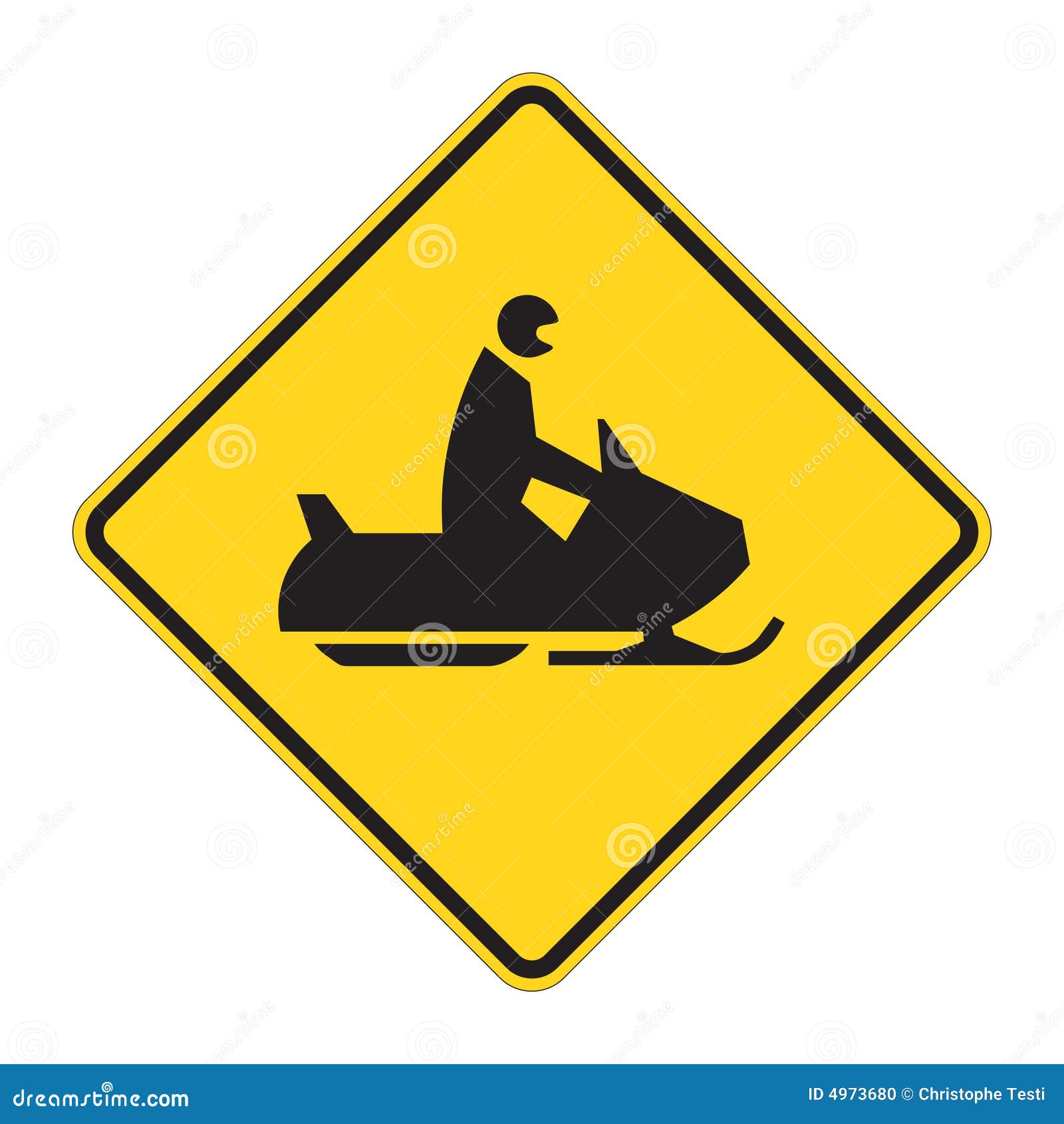Road Sign Warning - Snow Mobil Stock Vector - Illustration of ...