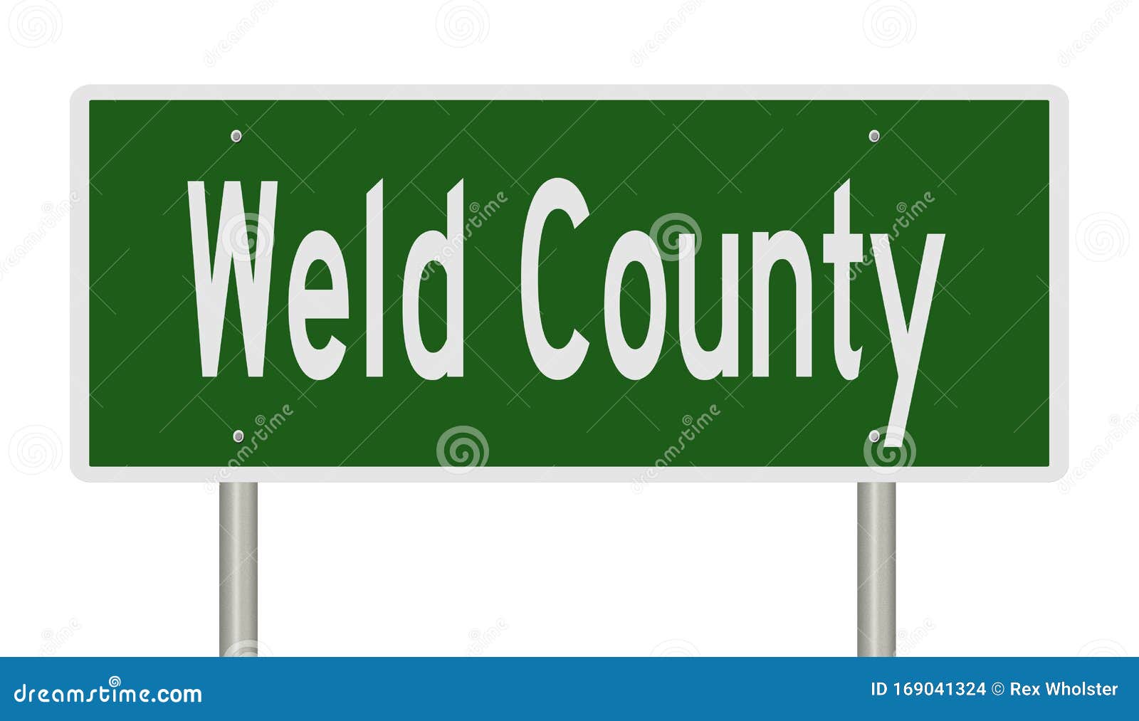 Road sign for Weld County stock illustration. Illustration of freeway ...