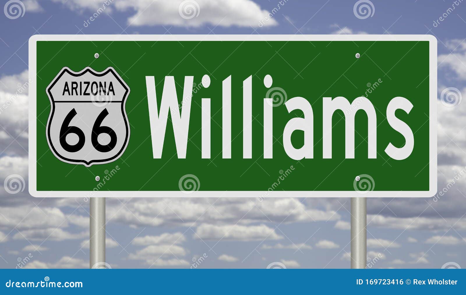 Road Sign for Williams Arizona on Route 66 Stock Illustration ...