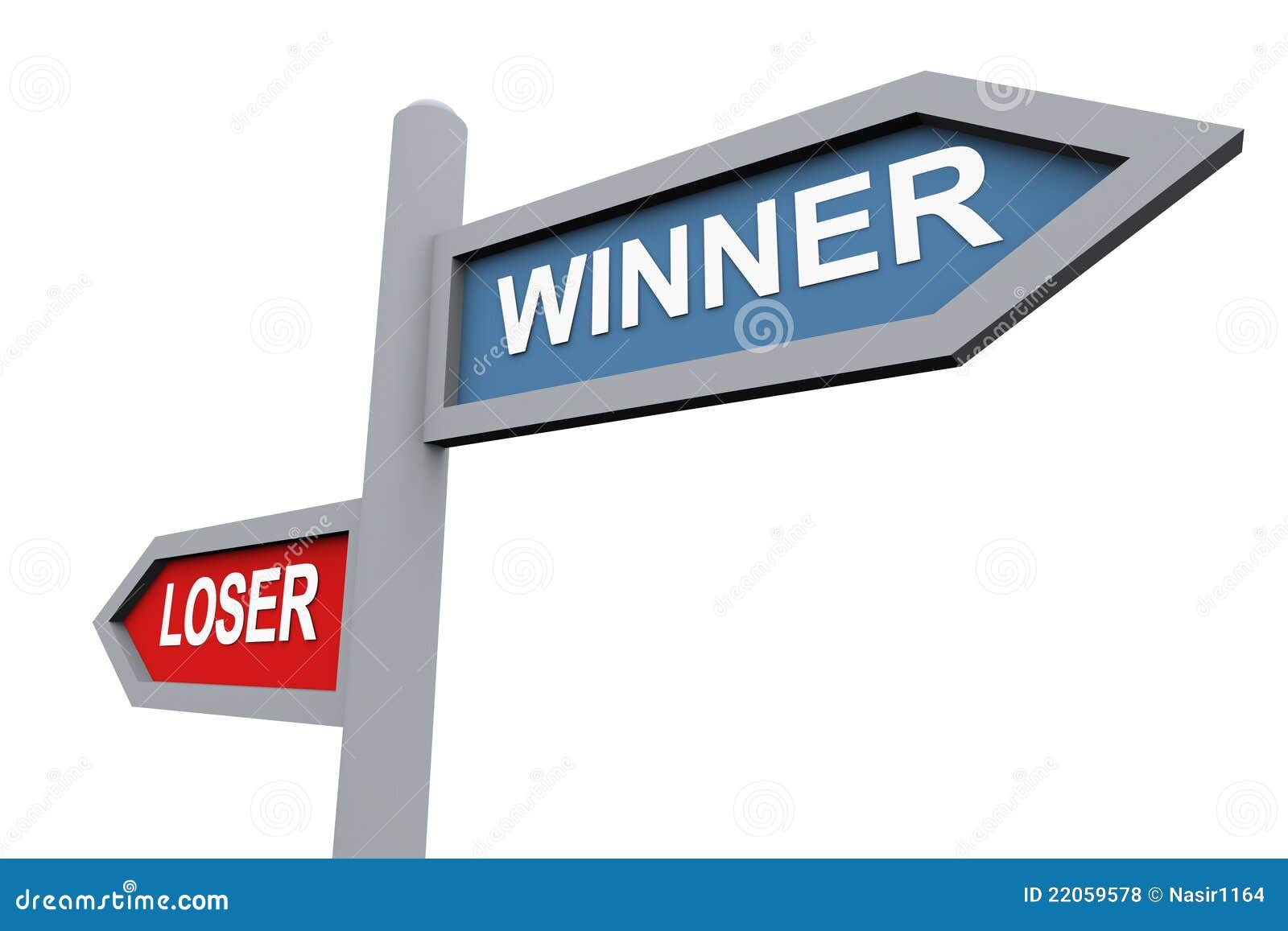 Road Sign of Winner and Loser Stock Illustration - Illustration of idea ...