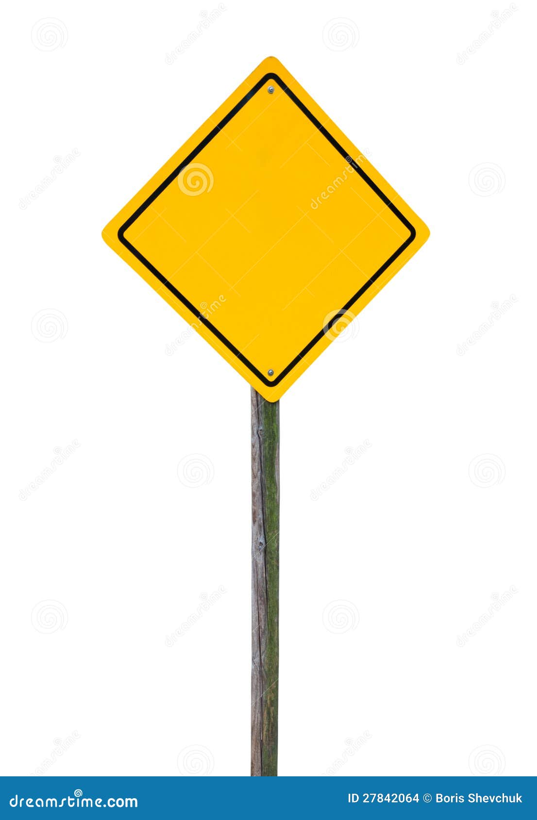 Road Sign on a Wooden Post. Stock Photo - Image of single, roadsign ...