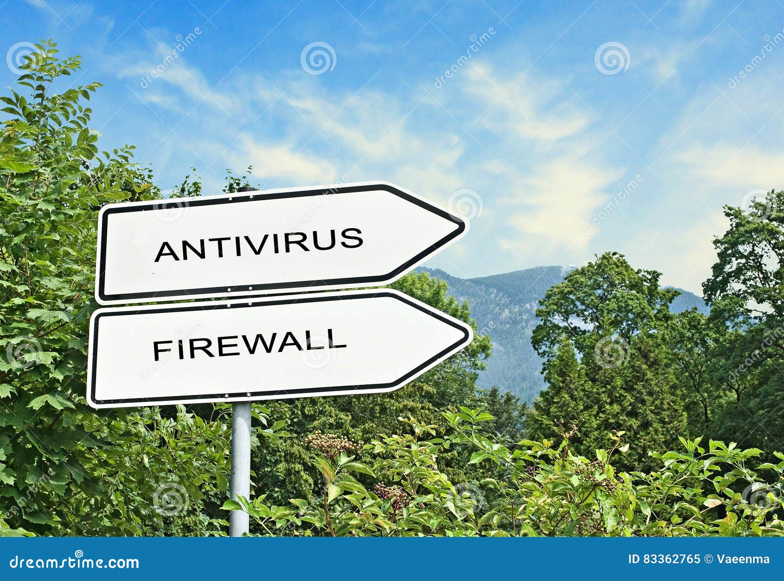 Road Sign with Words Antivirus, Firewal Stock Image - Image of attack ...