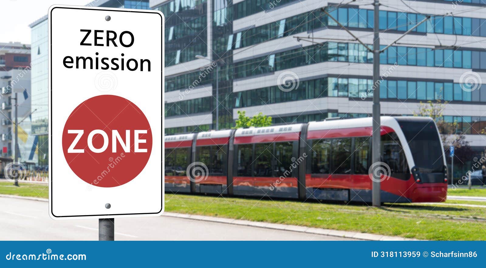 Road Sign Zero Emission ZONE. Clean Mobility Concept Stock Image - Image of zero, transport ...