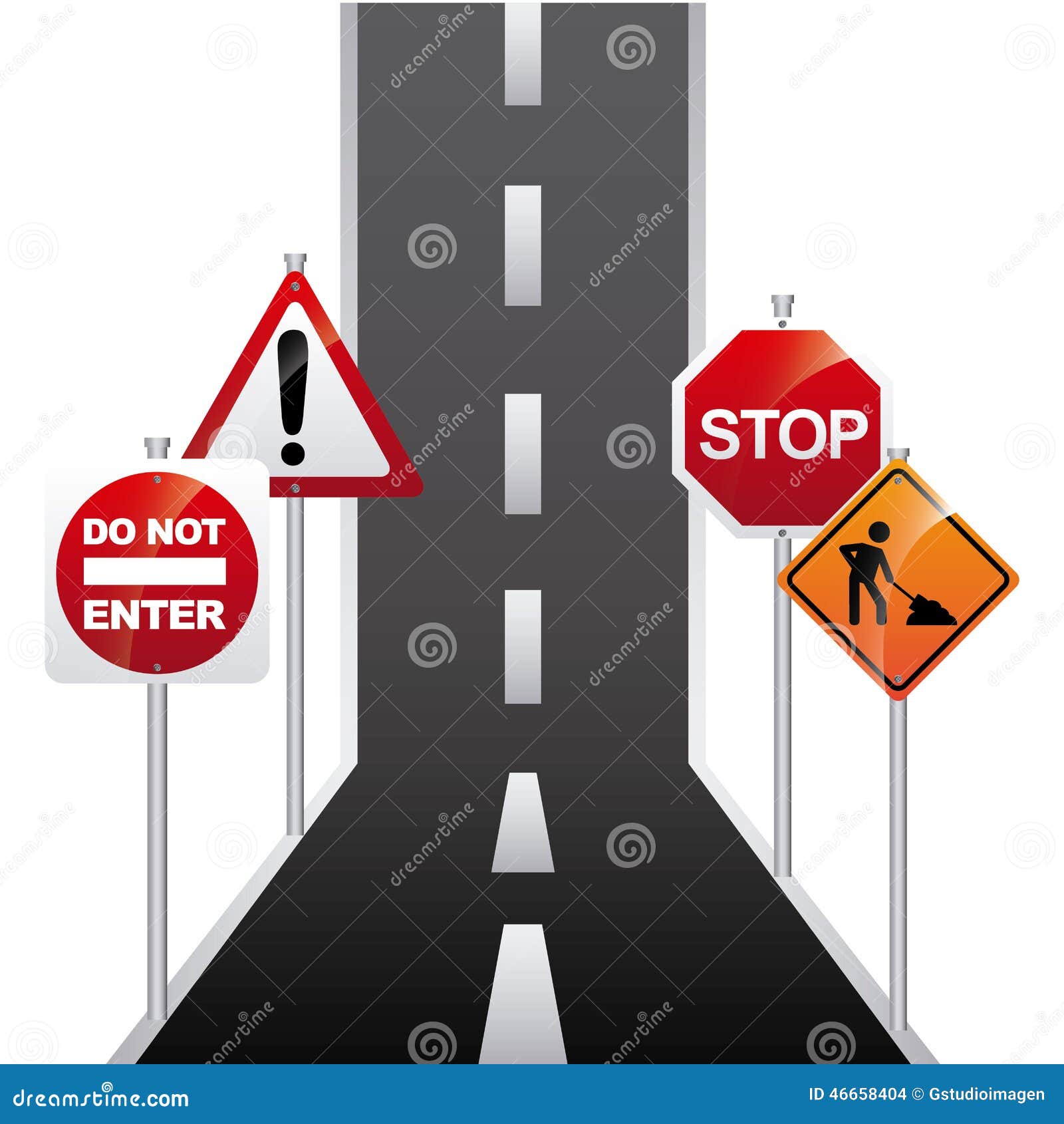 Road signal design stock vector. Illustration of highway - 46658404