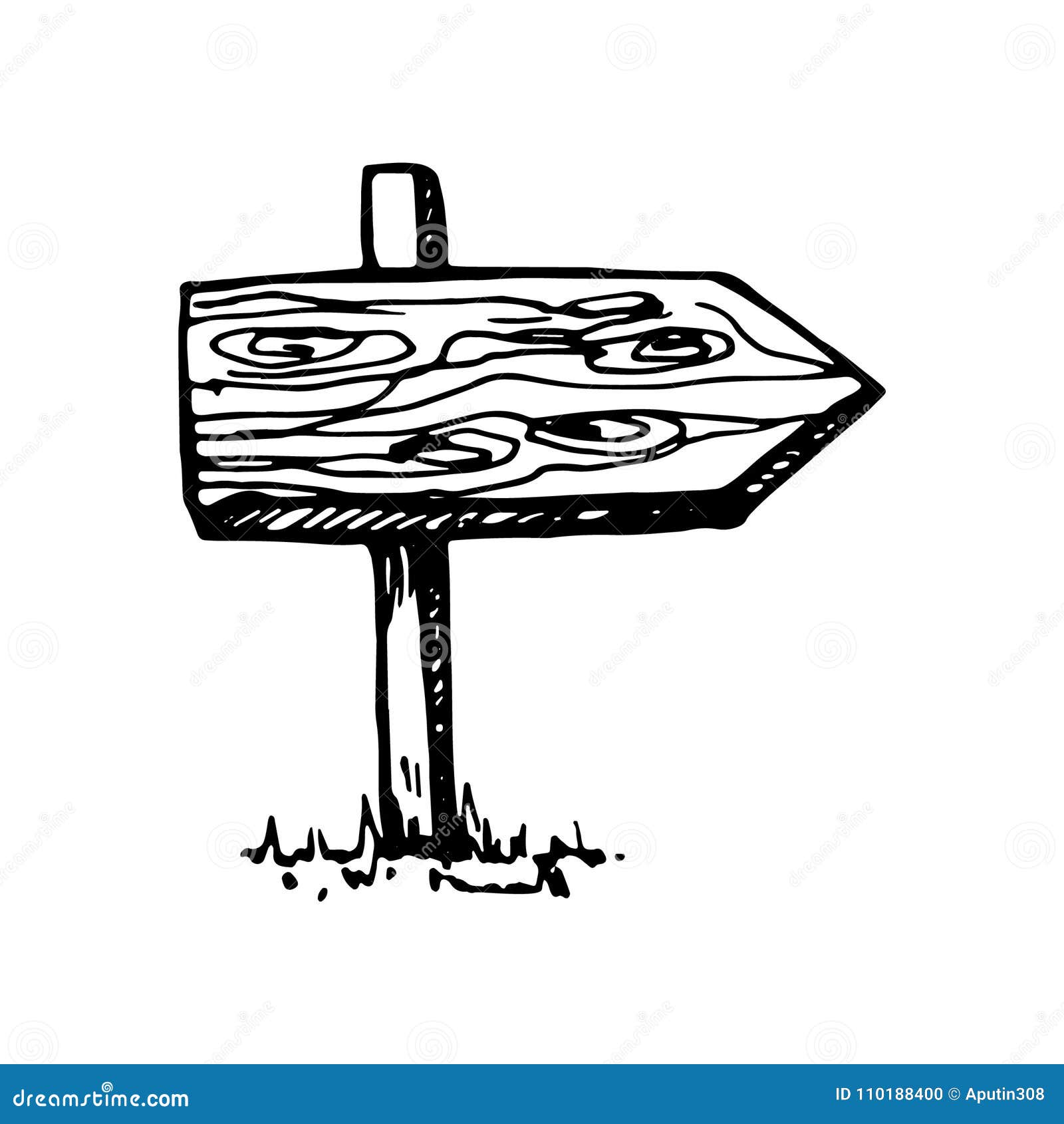 Road Signboard Path Sketch Vector Isolated Black Stock Vector ...