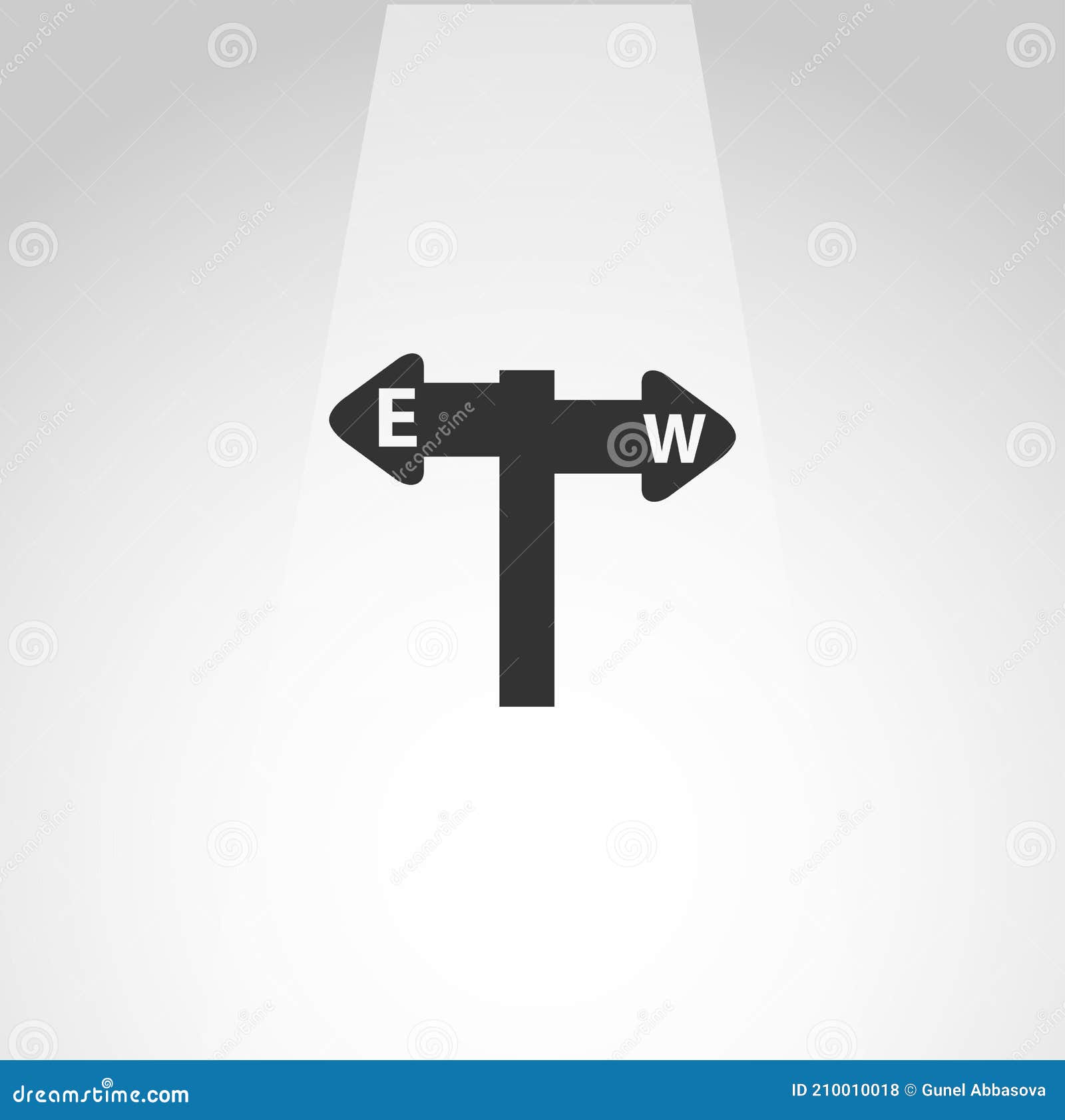 Road Signpost Icon. East West Icon, Road Signpost Simple Isolated Icon ...