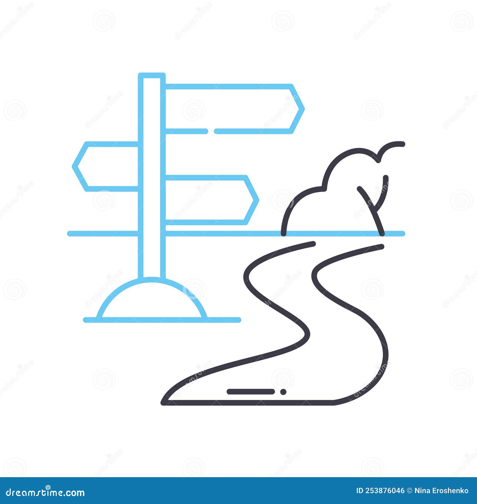 Road Signpost Line Icon, Outline Symbol, Vector Illustration, Concept ... Road Signpost Line Icon, Outline Symbol, Vector Illustration, Concept ...