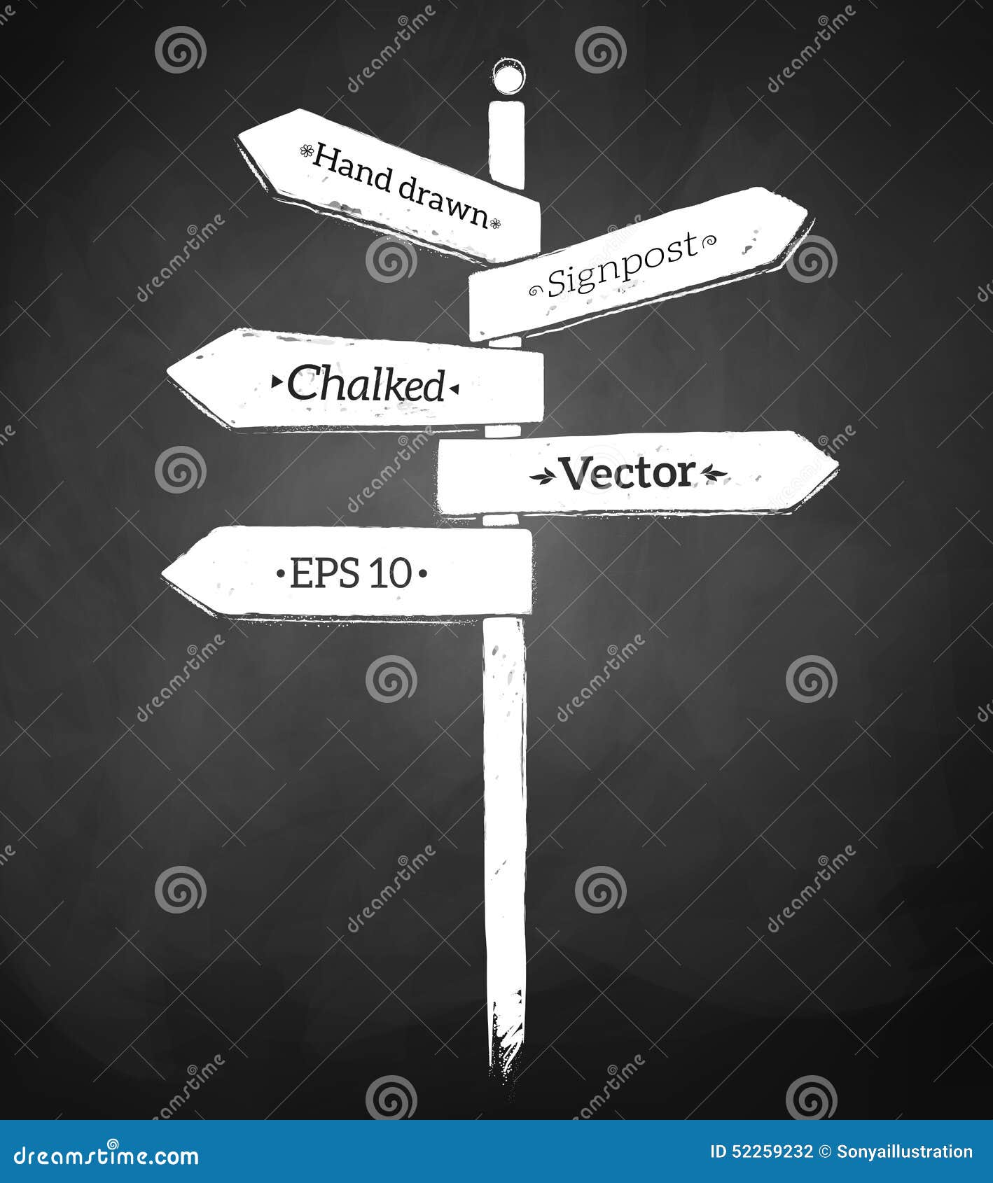 Road signpost symbol stock vector. Illustration of blackboard - 52259232