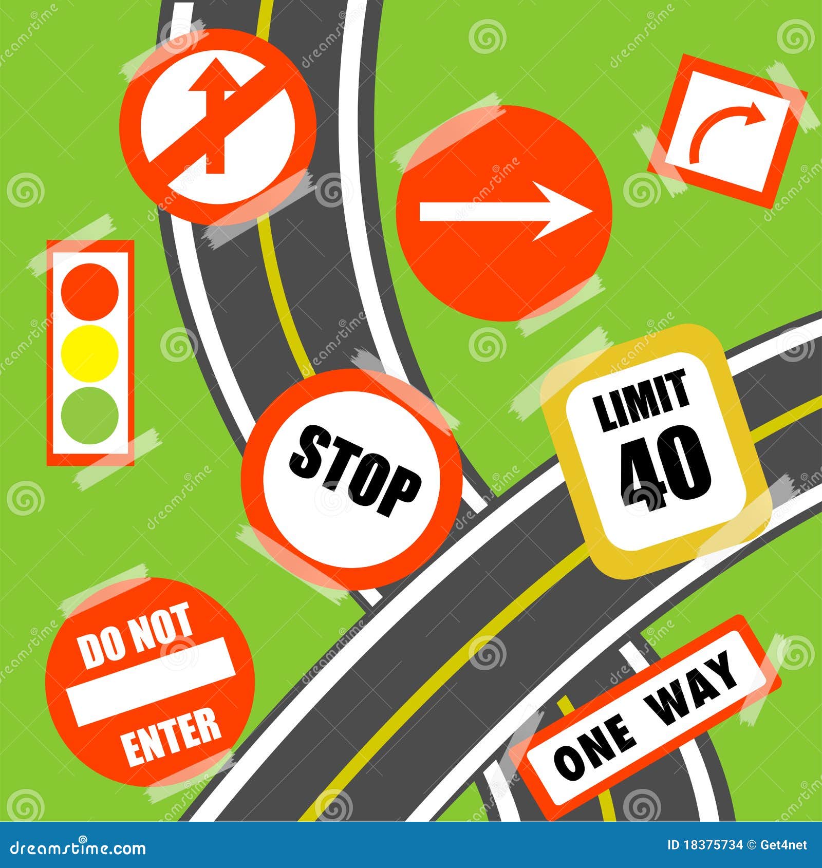 Road signs stock vector. Illustration of isolated, communication - 18375734