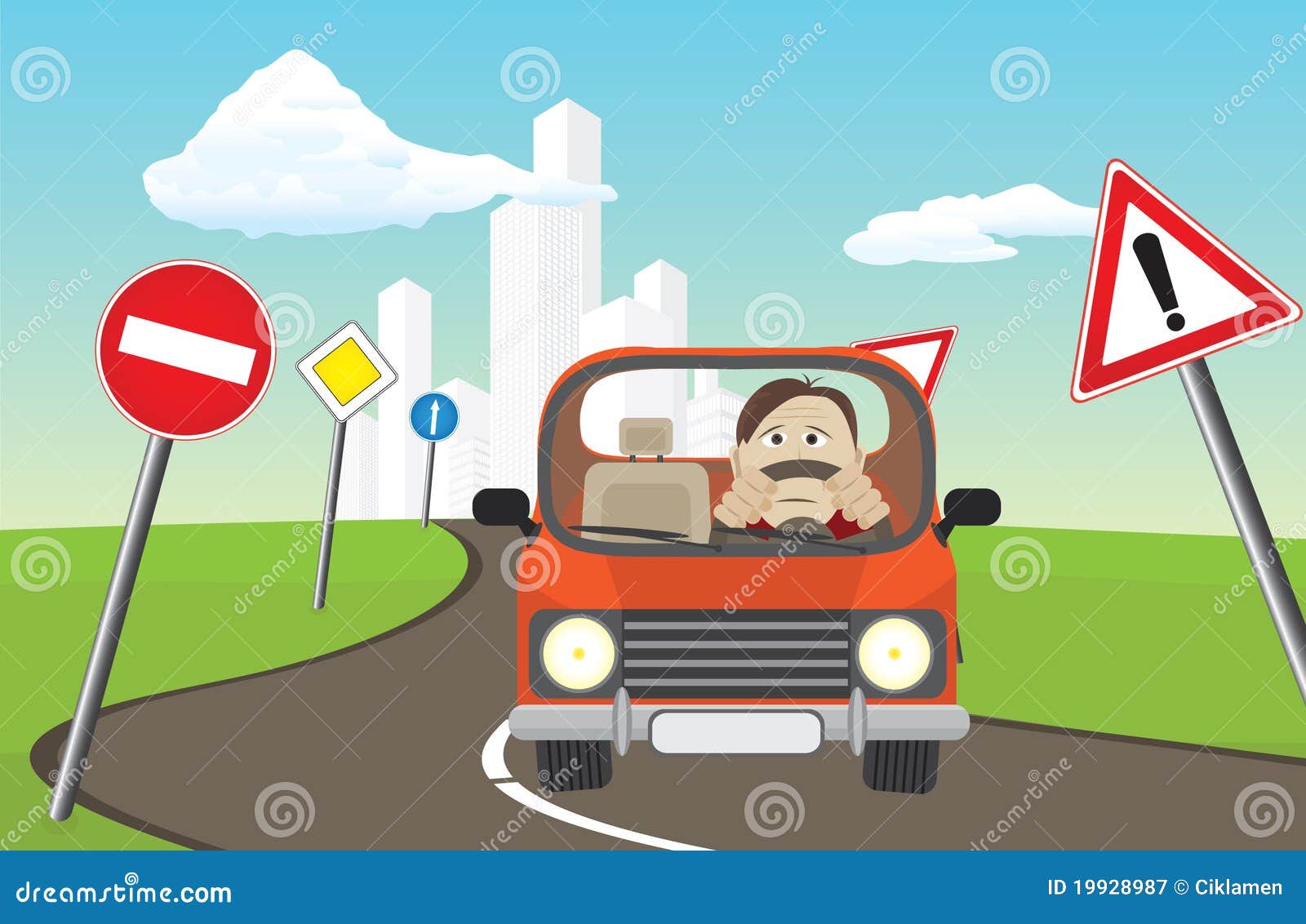 Road Signs Cartoon Vector | CartoonDealer.com #19928987
