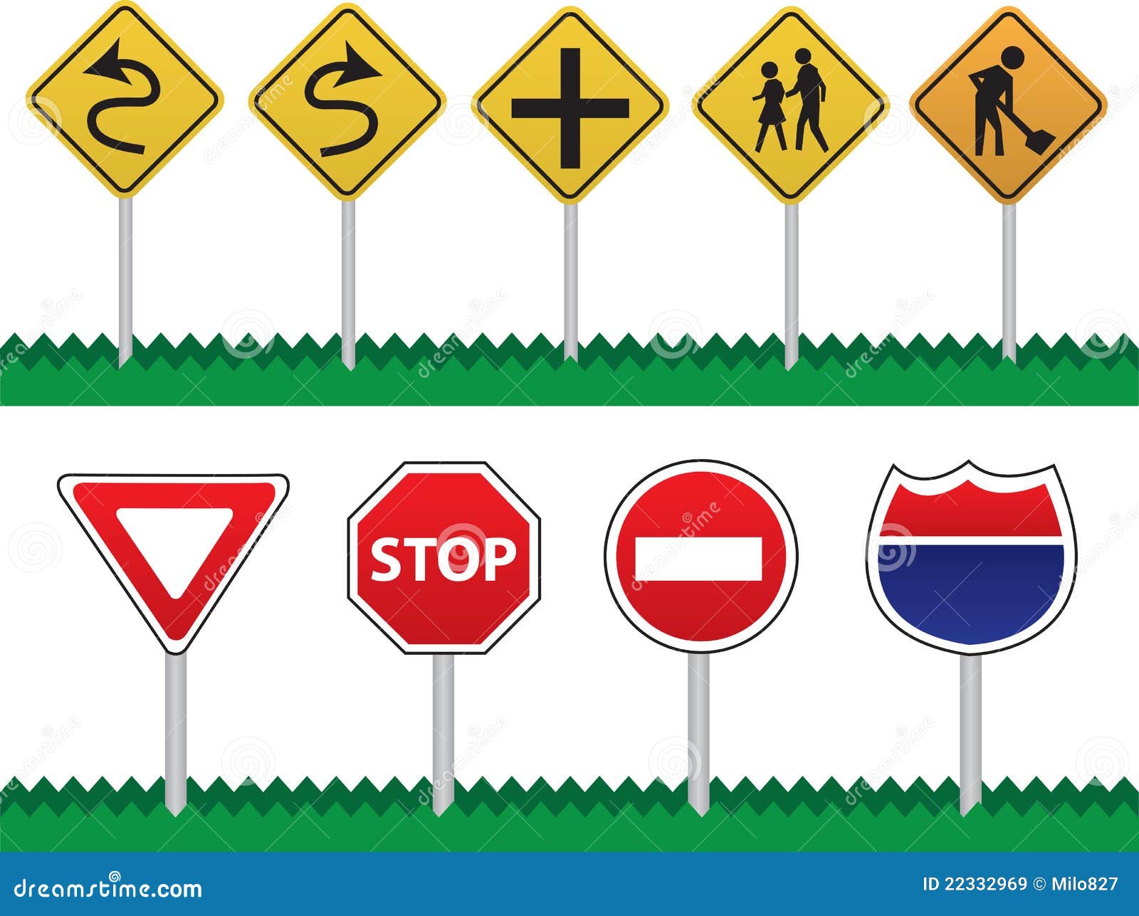 Road Signs Cartoon Vector | CartoonDealer.com #22332969