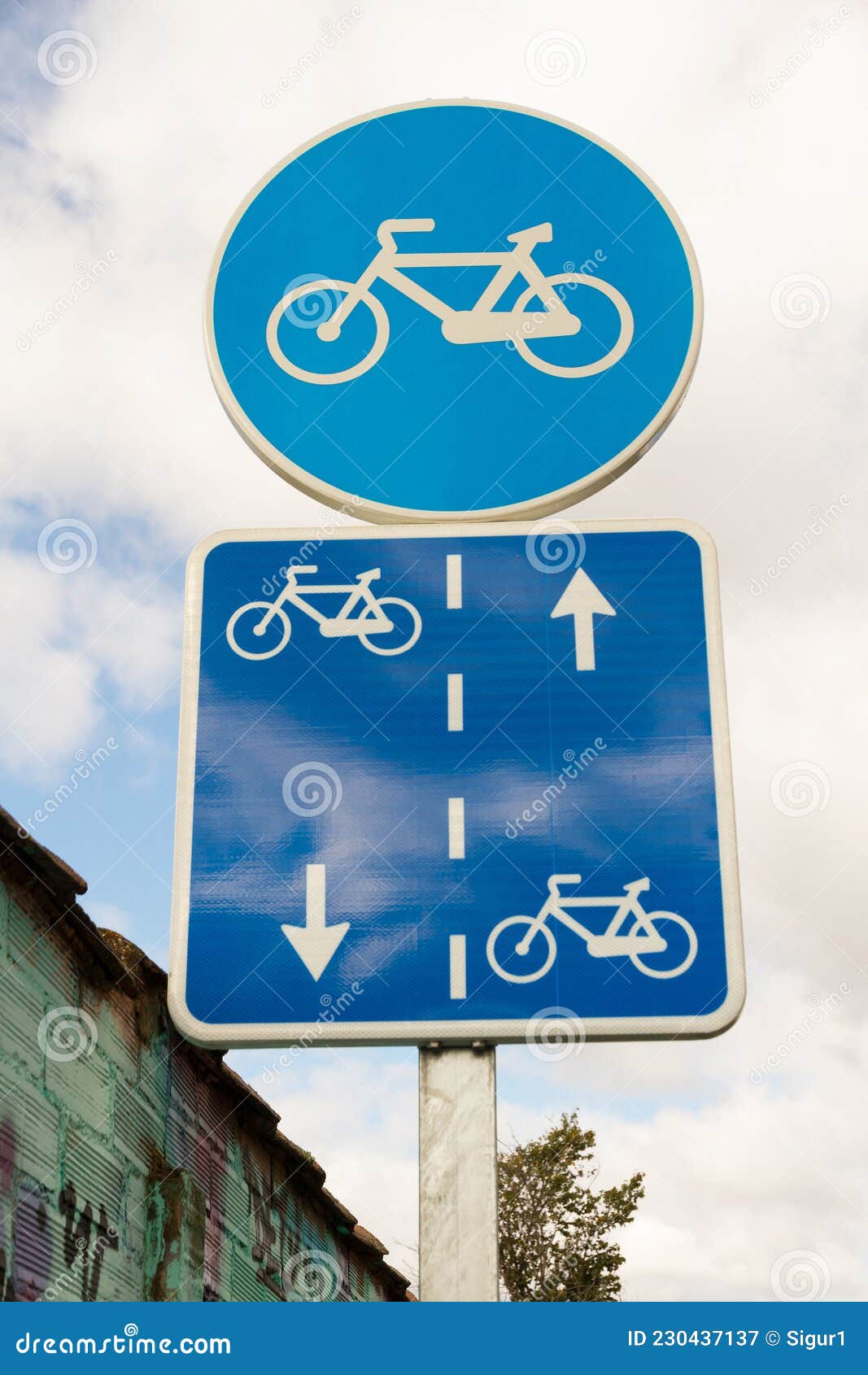 Road Signs for Bicycles stock image. Image of bicycles - 230437137