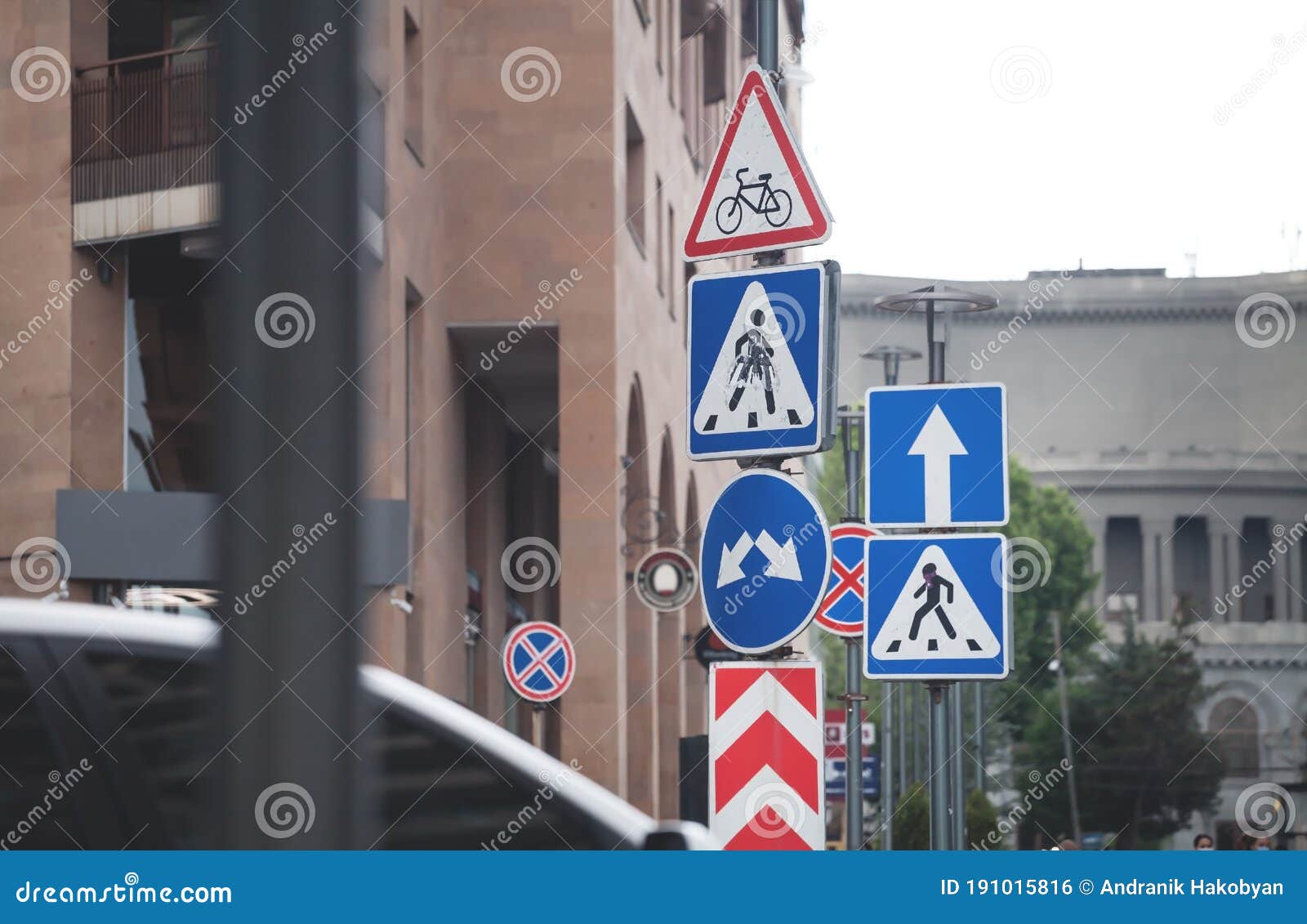 Road Signs in the City. Yerevan Stock Photo - Image of information ...