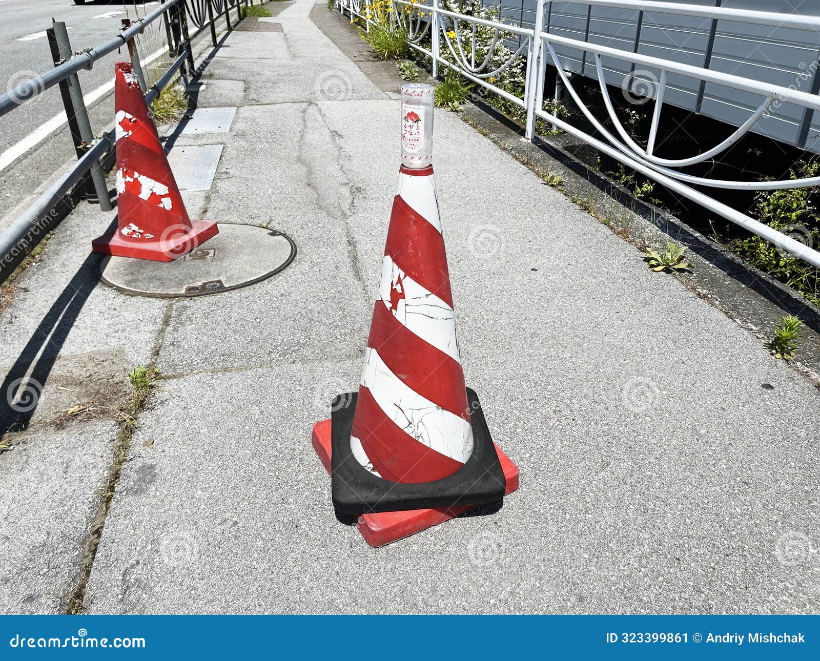 Japan,road Signs and Construction Mirror Sign, Reflector Stock Image ...