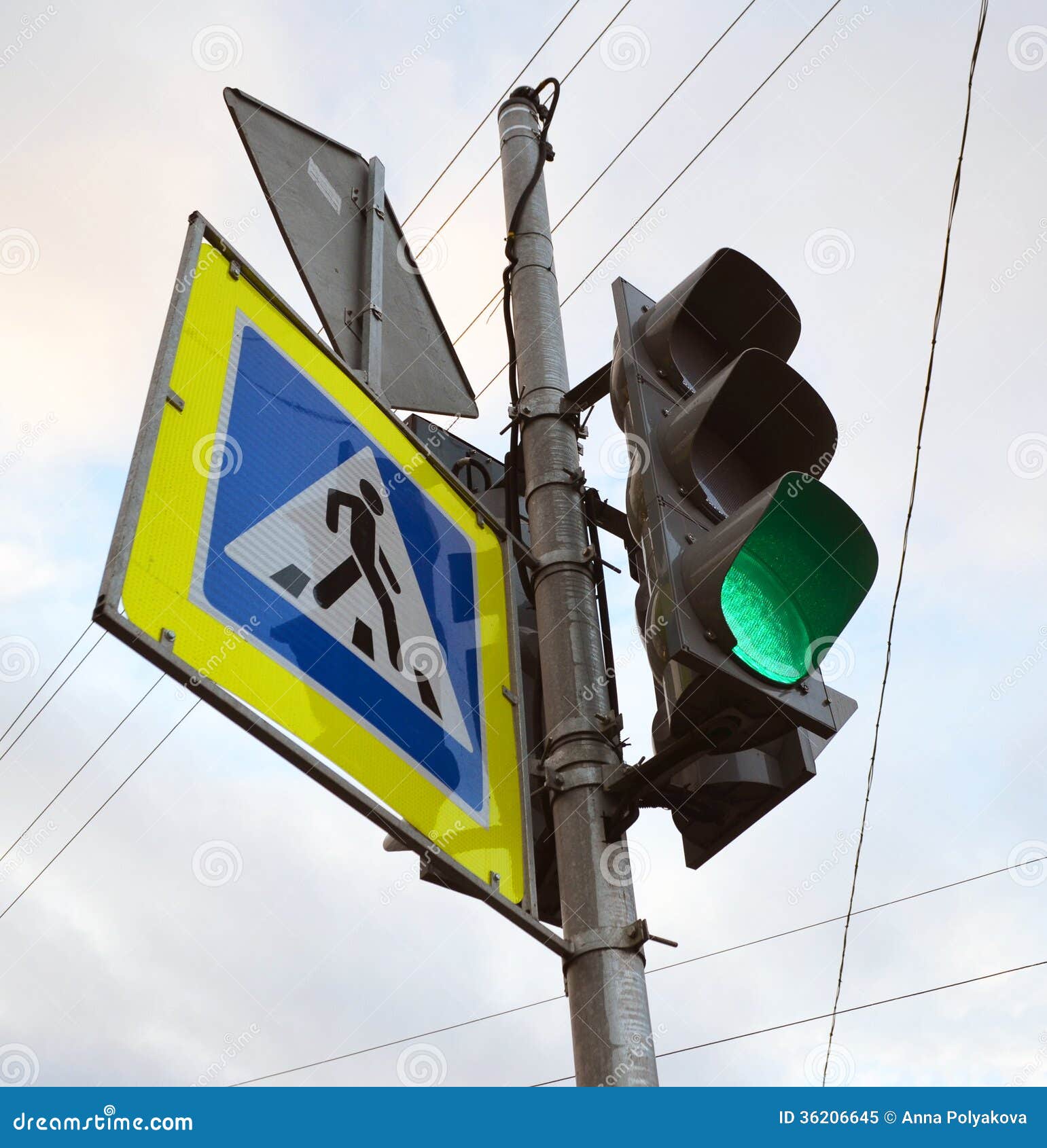 Road Signs at the Crosswalk Stock Image - Image of transport, traffic ...