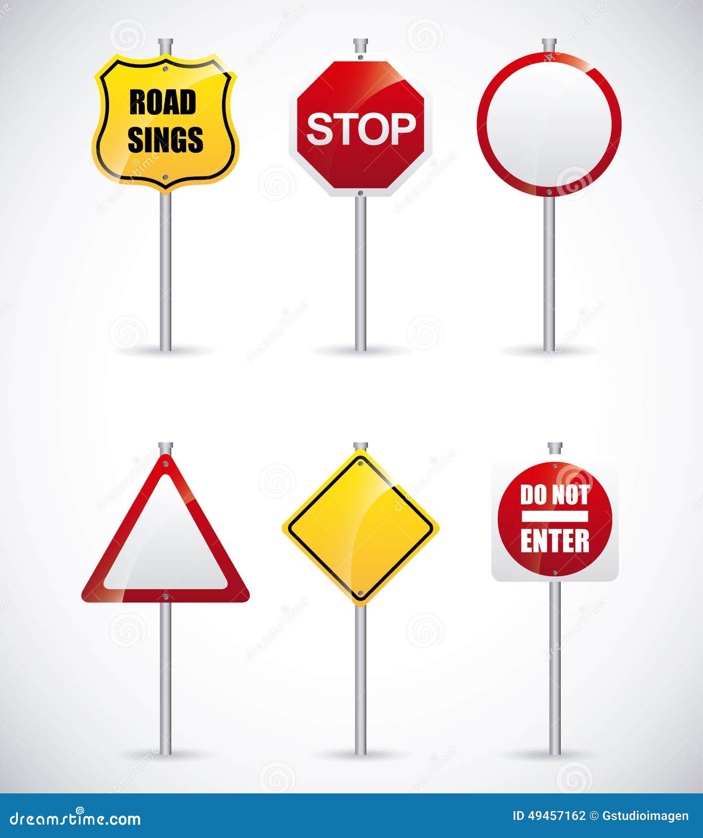 Road signs stock illustration. Illustration of enter - 49457162