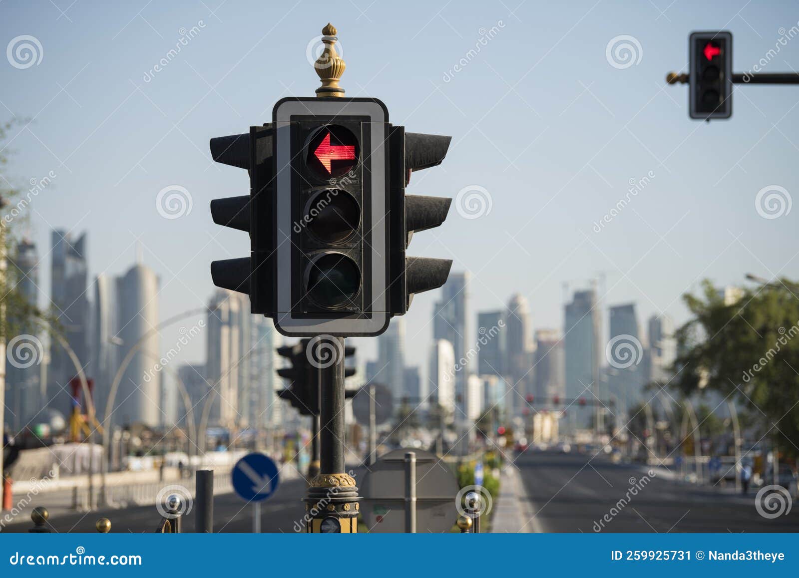 Road signs in Doha. stock image. Image of design, traffic - 259925731