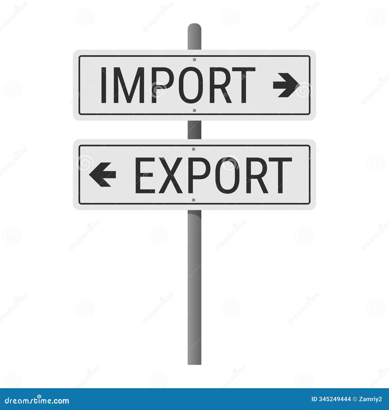 Road Signs Import and Export Stock Illustration - Illustration of route ...