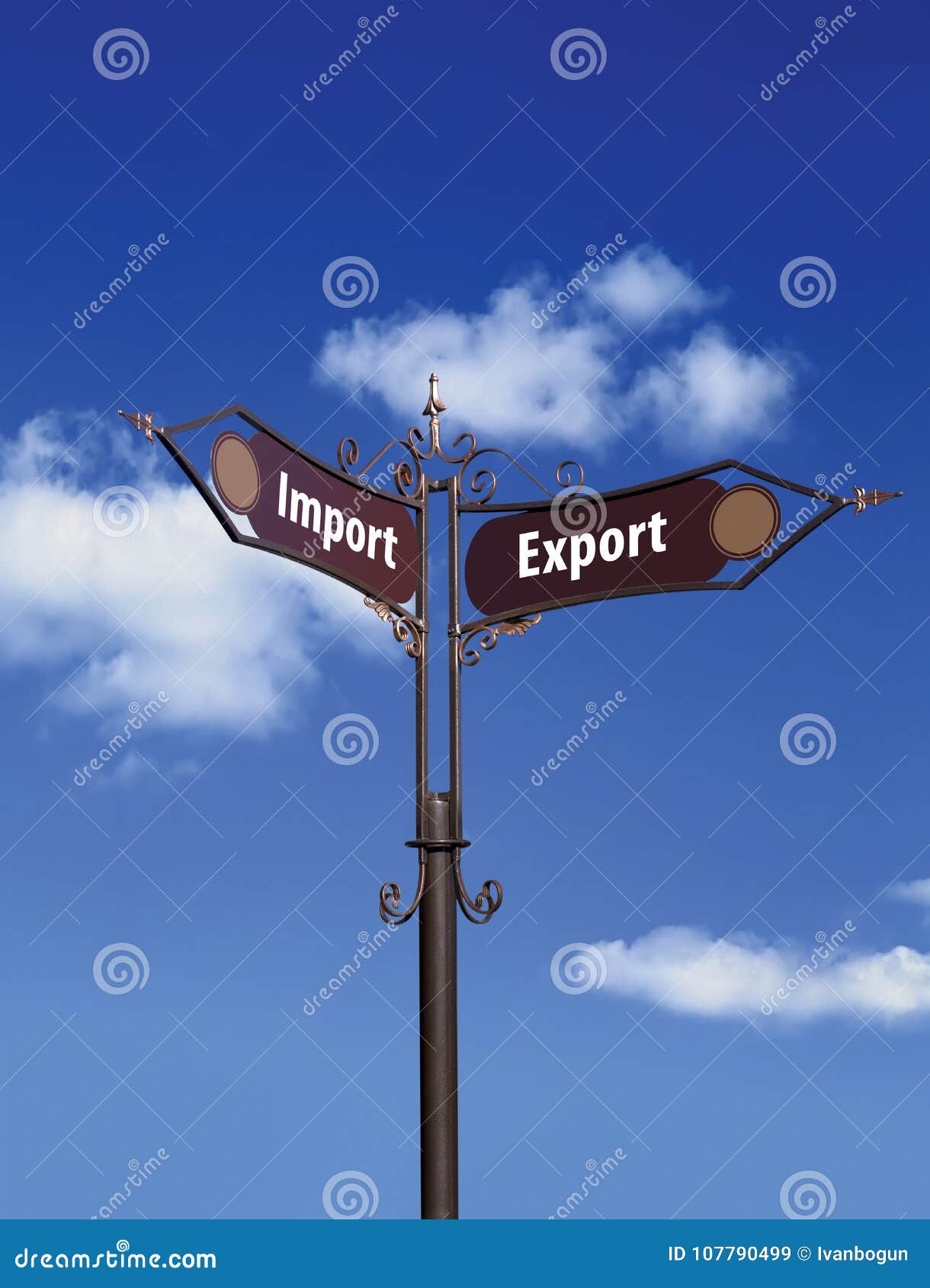 Road Signs. Import and Export Stock Image - Image of copy, directional ...