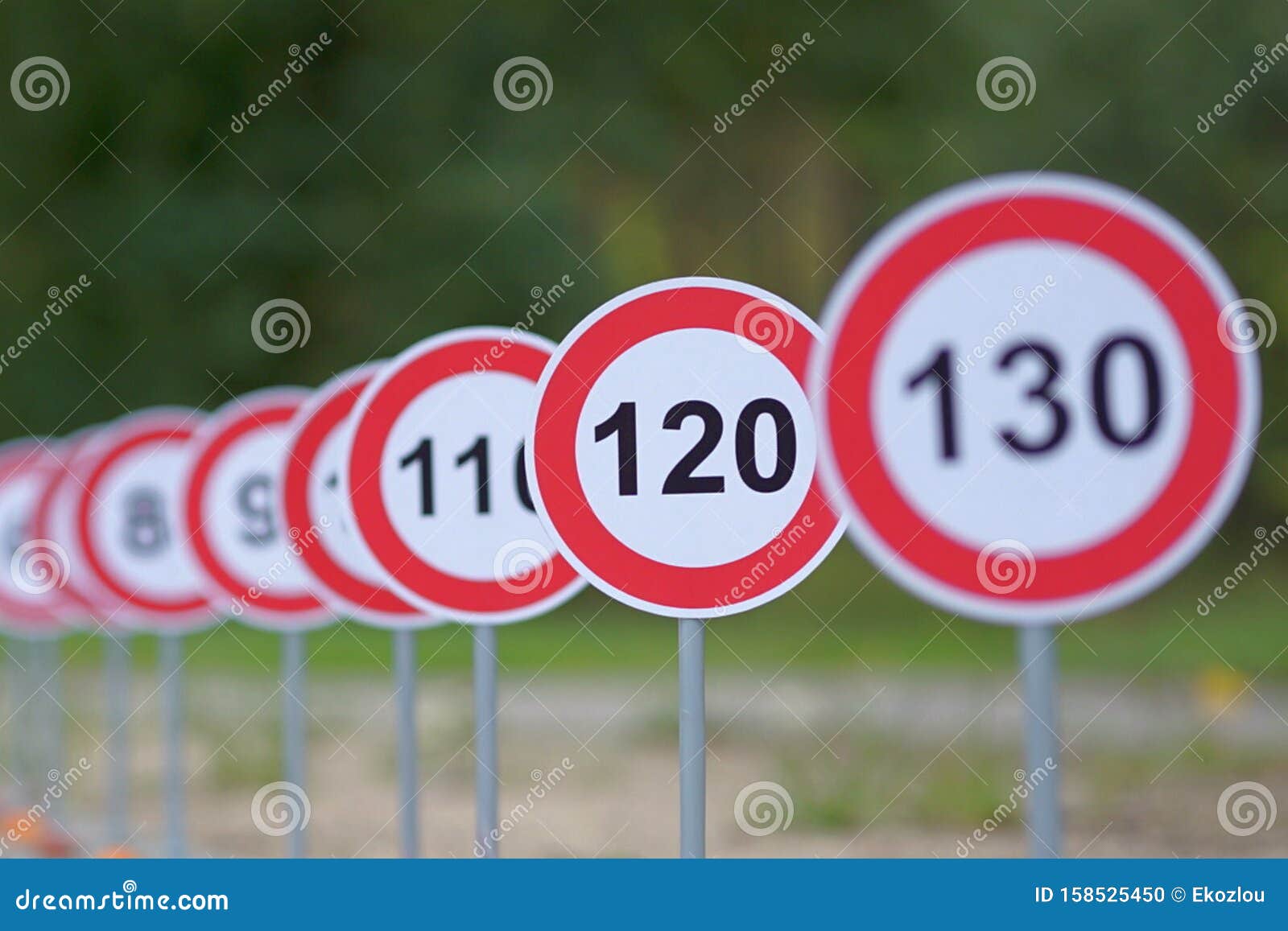 A Road Signs Indicating from 120 To 130 As the Speed Limit Stock Photo ...