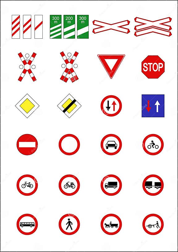 Road Signs & Indicators Stock Vector - Illustration of crossroad ...