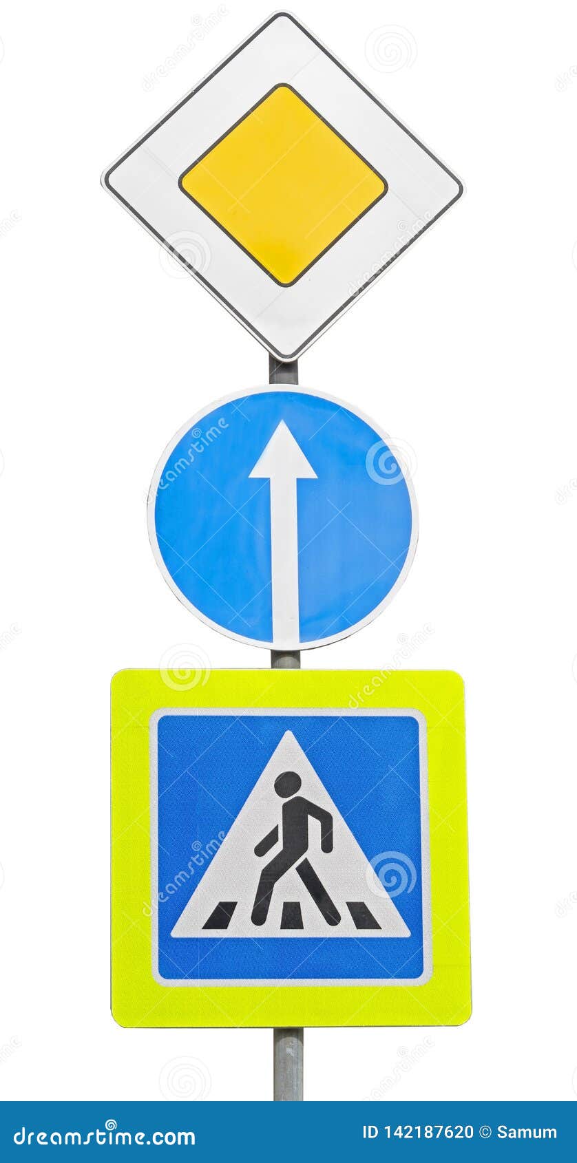 Road Signs Isolated on White Stock Photo - Image of prohibited ...