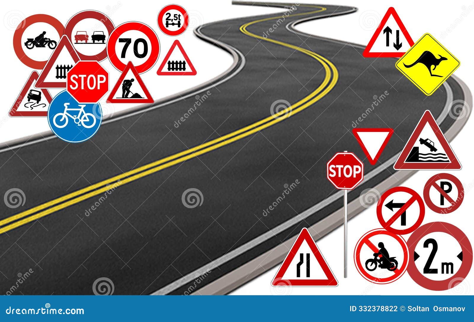 Road Signs for Multi-purpose Use. Illustration. Stock Illustration ...