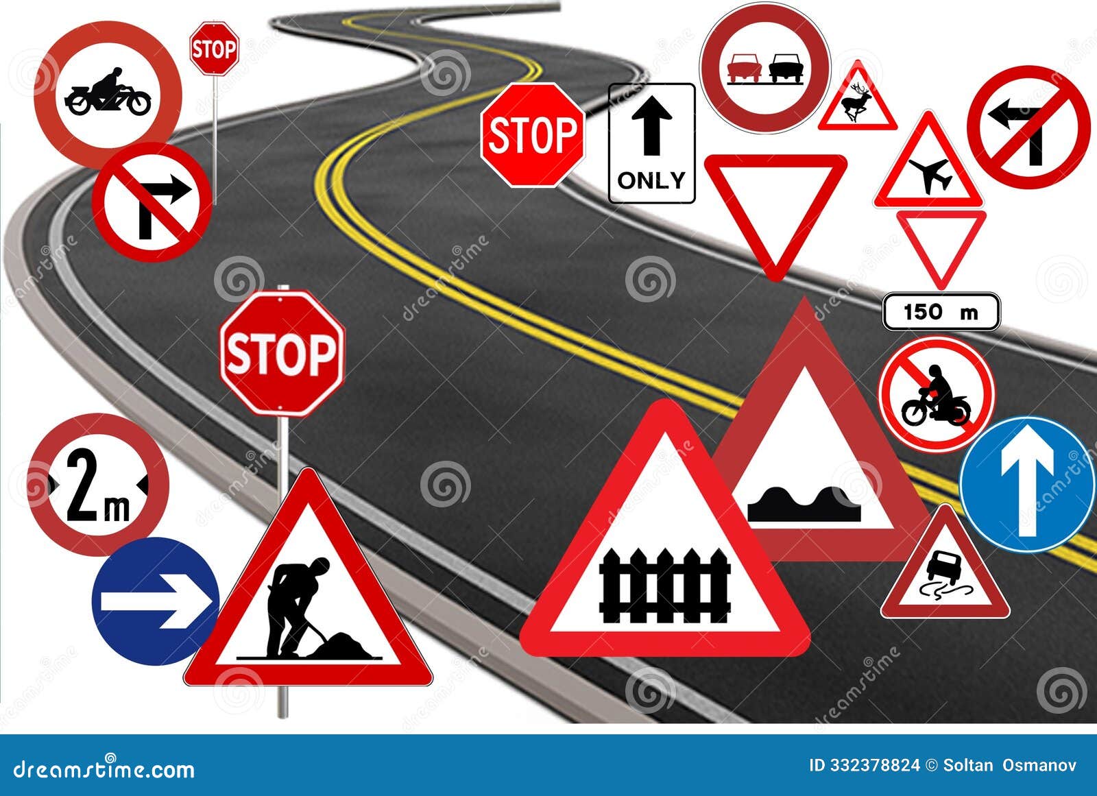 Road Signs for Multi-purpose Use. Illustration. Stock Illustration ...