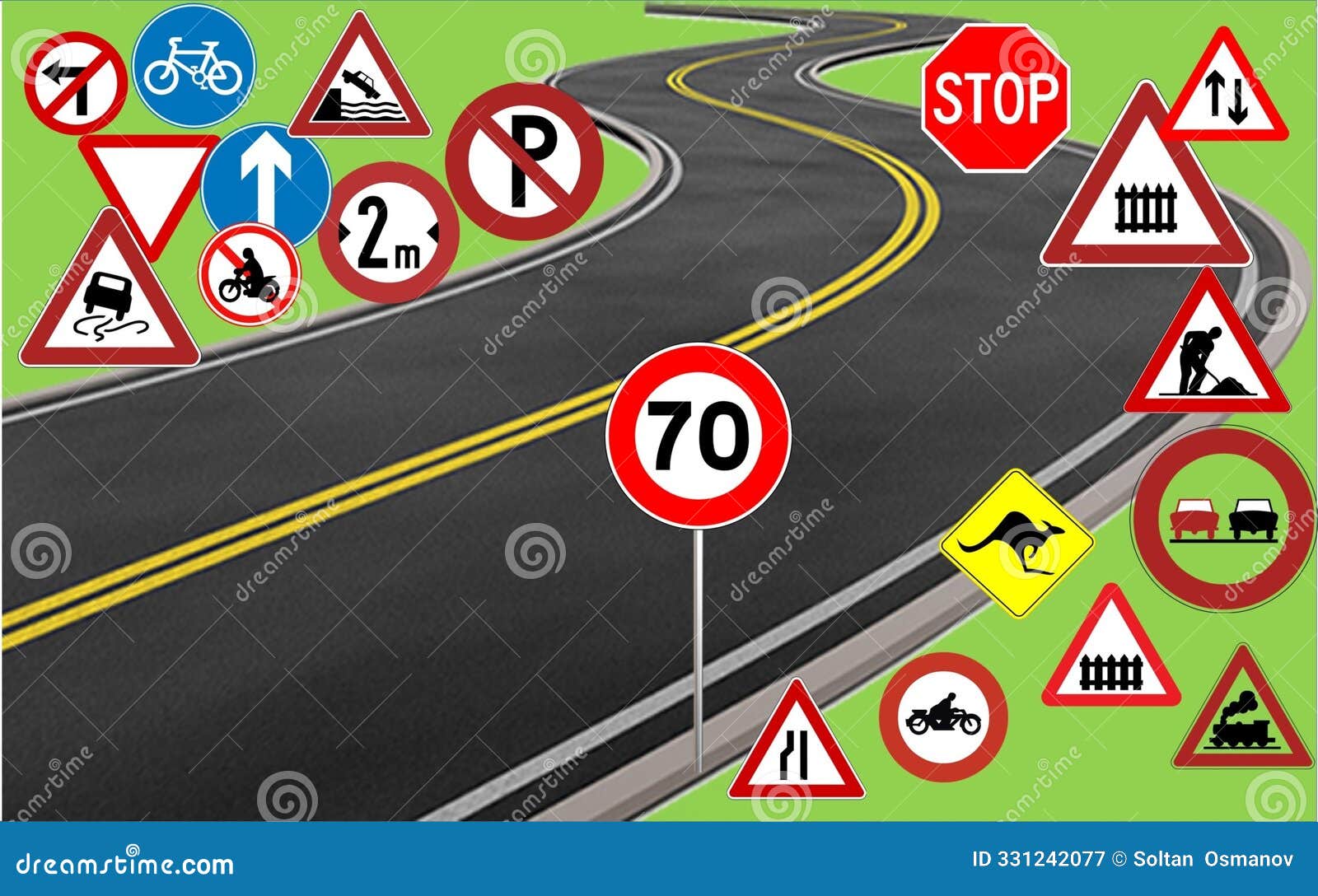 Road Signs for Multi-purpose Use. Illustration. Stock Illustration ...