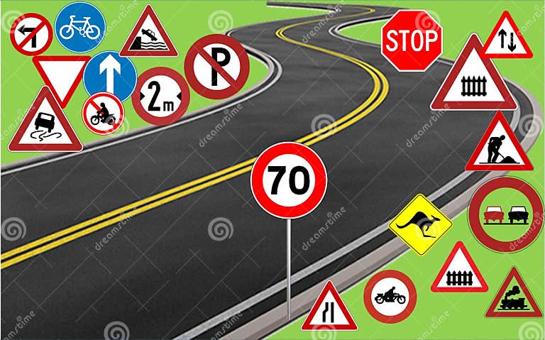 Road Signs for Multi-purpose Use. Illustration. Stock Illustration ...
