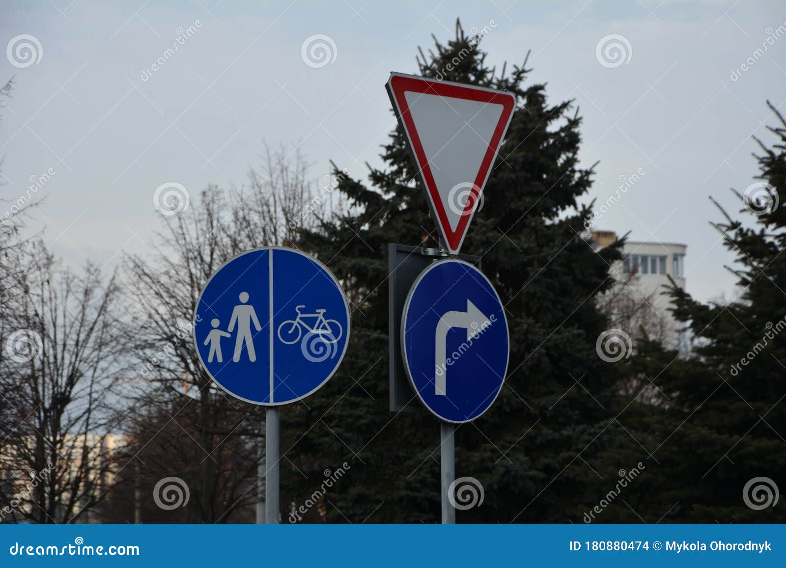 Road Signs. Organization of Traffic by Road Signs Stock Photo - Image ...