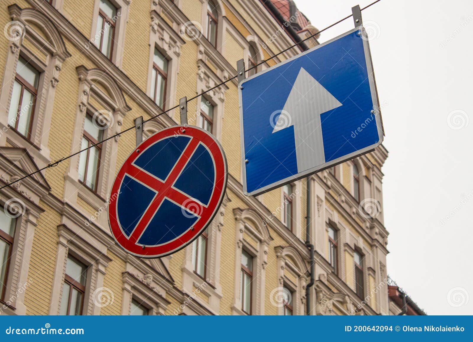 Road signs over the road stock photo. Image of street - 200642094