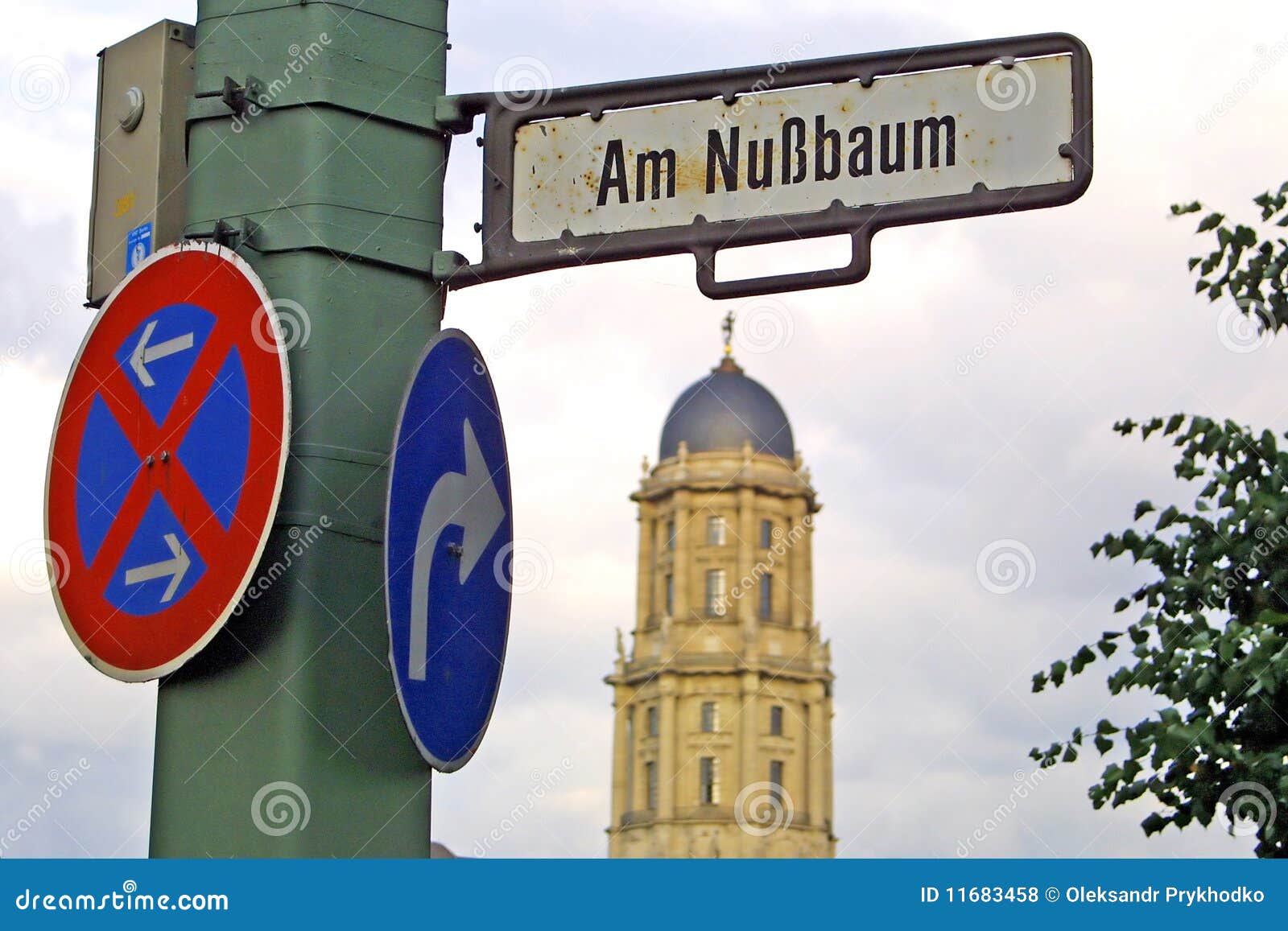 Road Signs on a Post in Berlin City, Germany Stock Photo - Image of ...