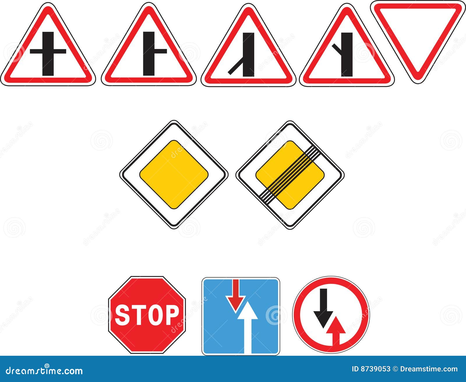 Road signs of a priority ilustração stock. Ilustração de sign - 8739053