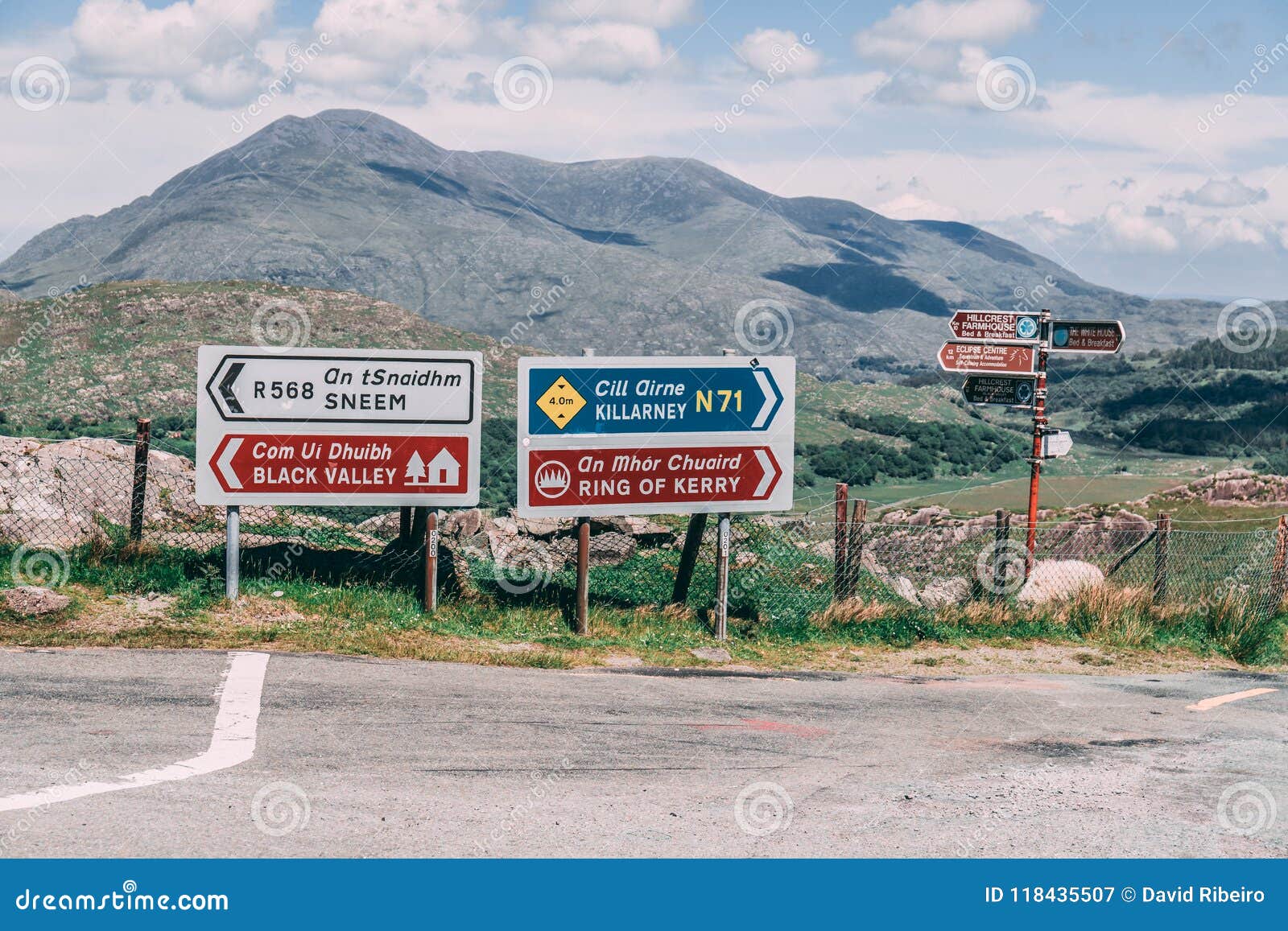 Road Signs for Ring of Kerry in Ireland Stock Image - Image of eire ...