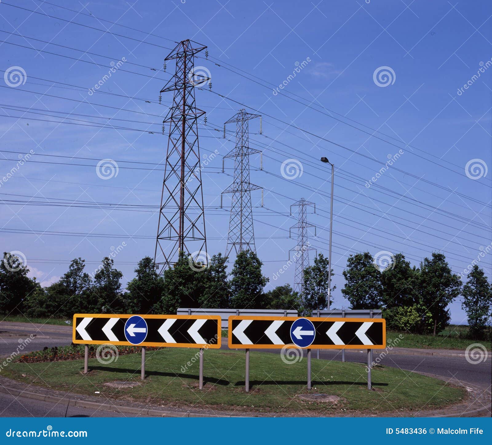 Road Signs on Roundabout stock photo. Image of traffic - 5483436