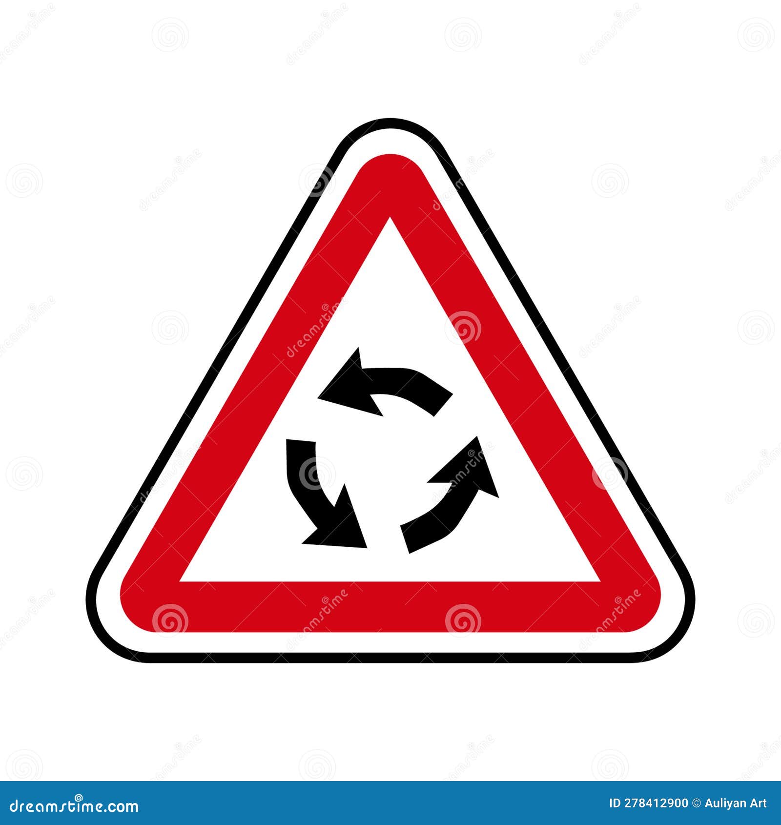 Road Signs. Roundabout Sign. Warning Sign. Illustration Vector Of ...