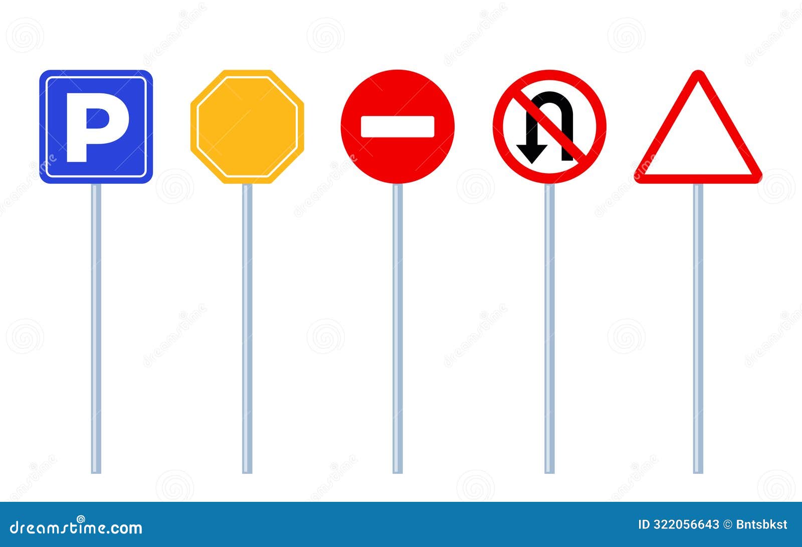 Road Signs, Set. Traffic Signs on White Background. Road Traffic Safety ...