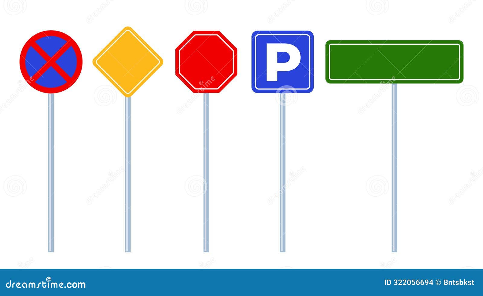 Road Signs, Set. Traffic Signs on White Background. Road Traffic Safety ...