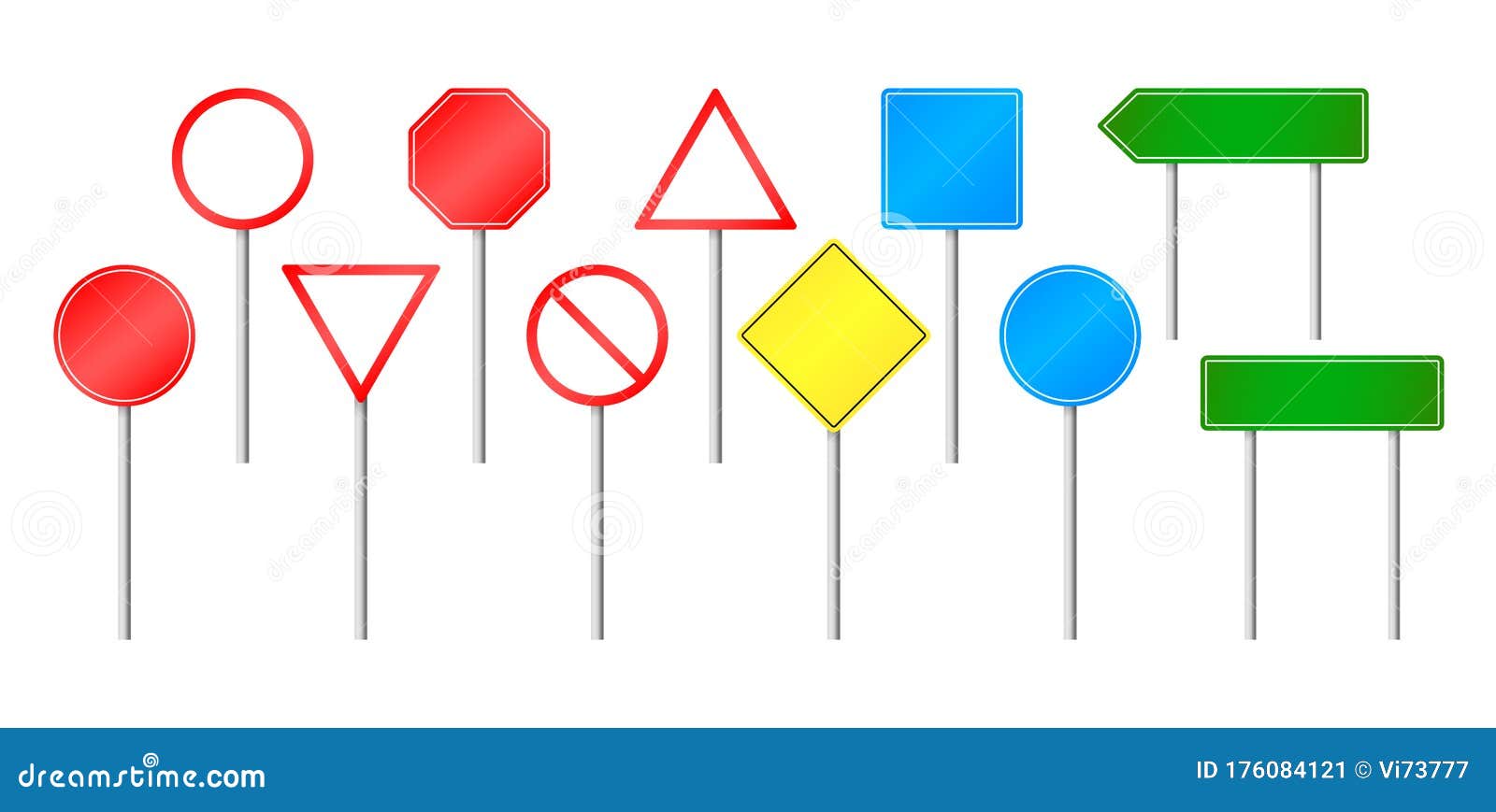 Road Signs Set. Vector Illustration for Traffic Design. Stock Vector ...