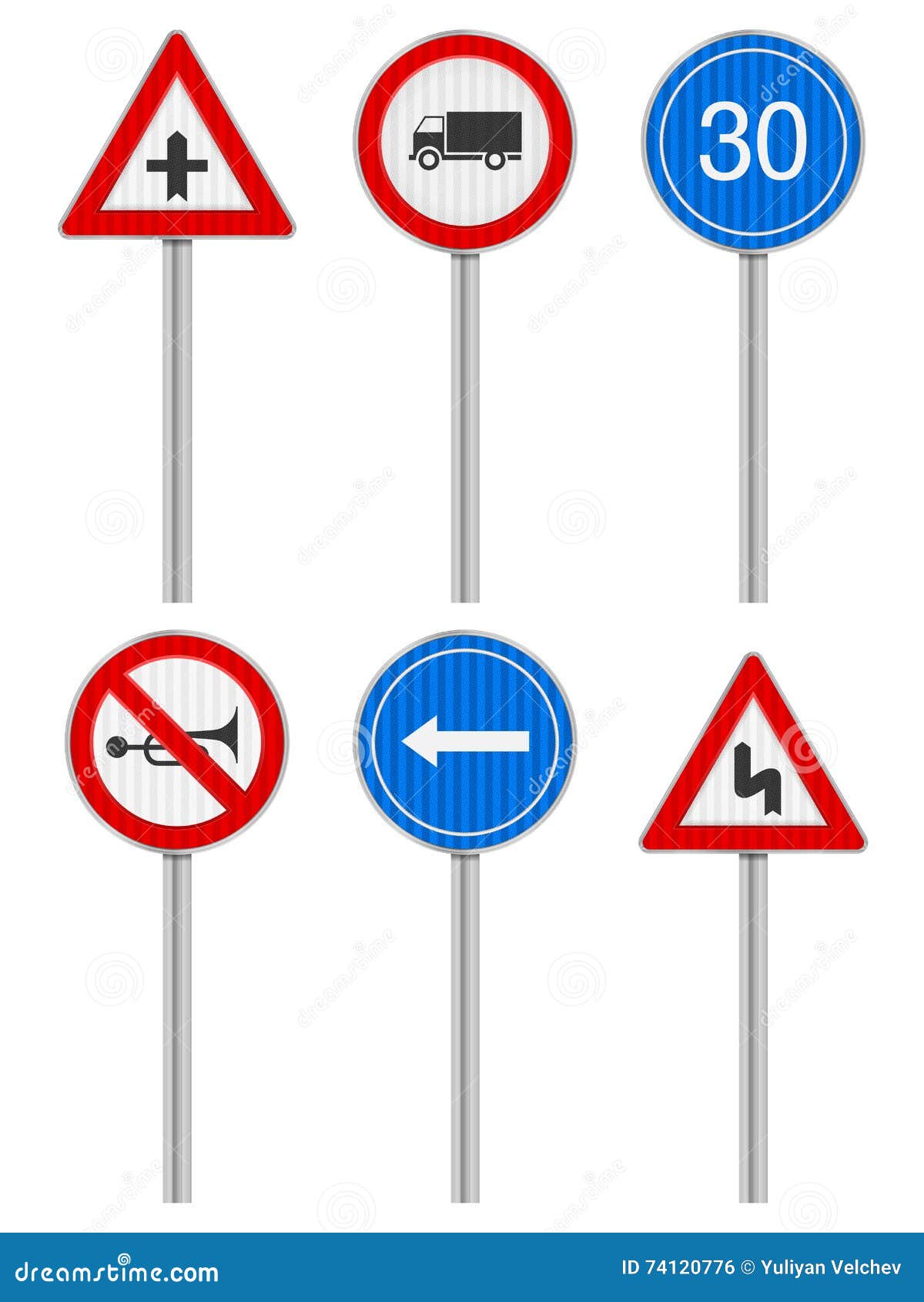 Road signs set stock vector. Illustration of drive, control - 74120776