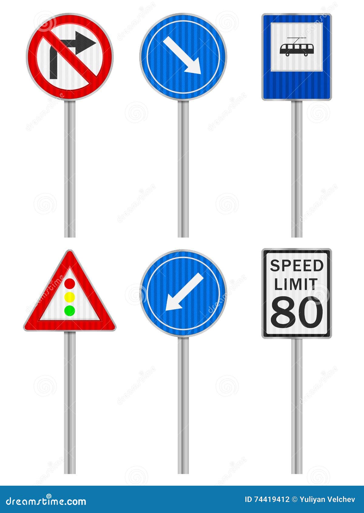 Road signs set stock vector. Illustration of blue, rules - 74419412