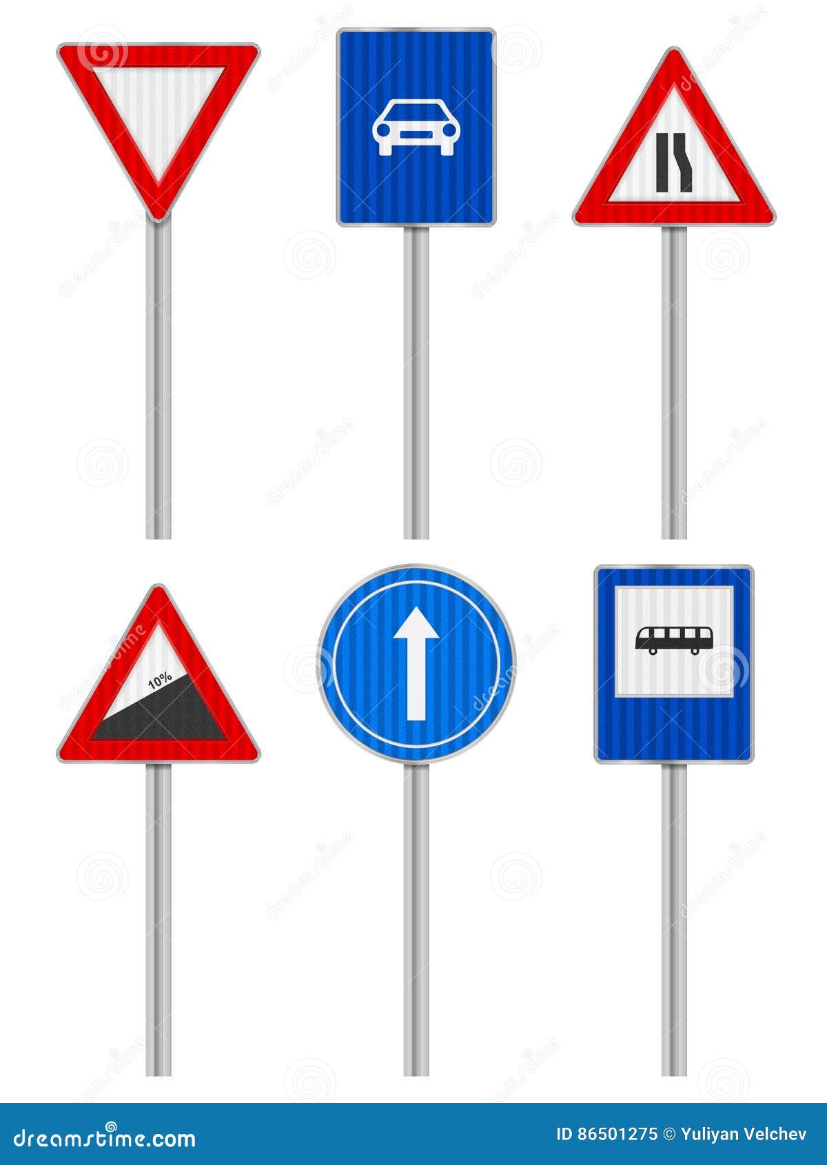 Road Signs Set Cartoon Vector | CartoonDealer.com #86501275
