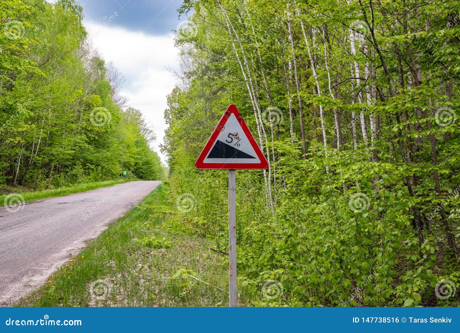 Road Signs on the Side of the Road, Caution for Drivers Stock Photo ...