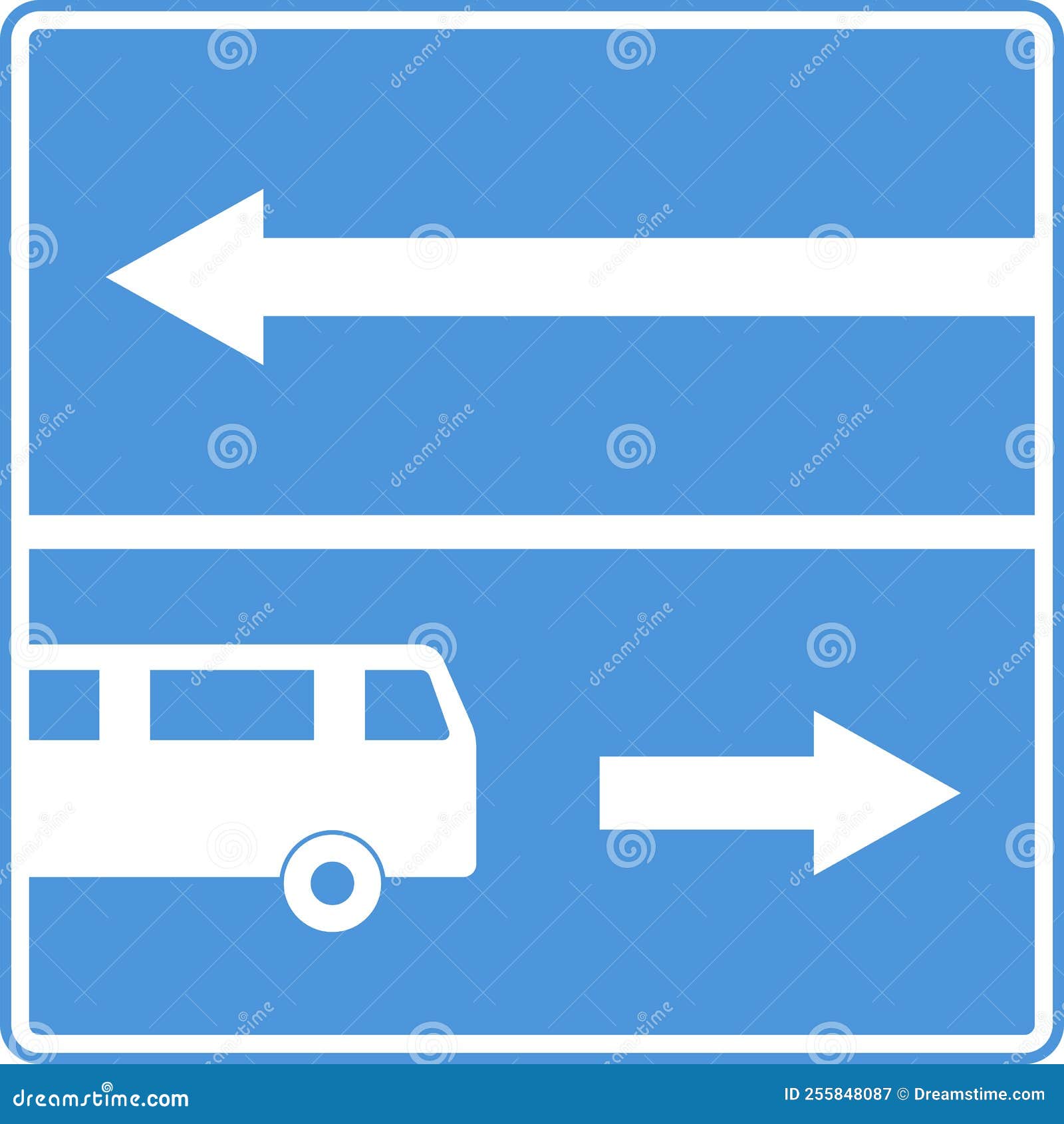 A One Way Bus Lane Sign. Vector Image Stock Vector - Illustration of ...