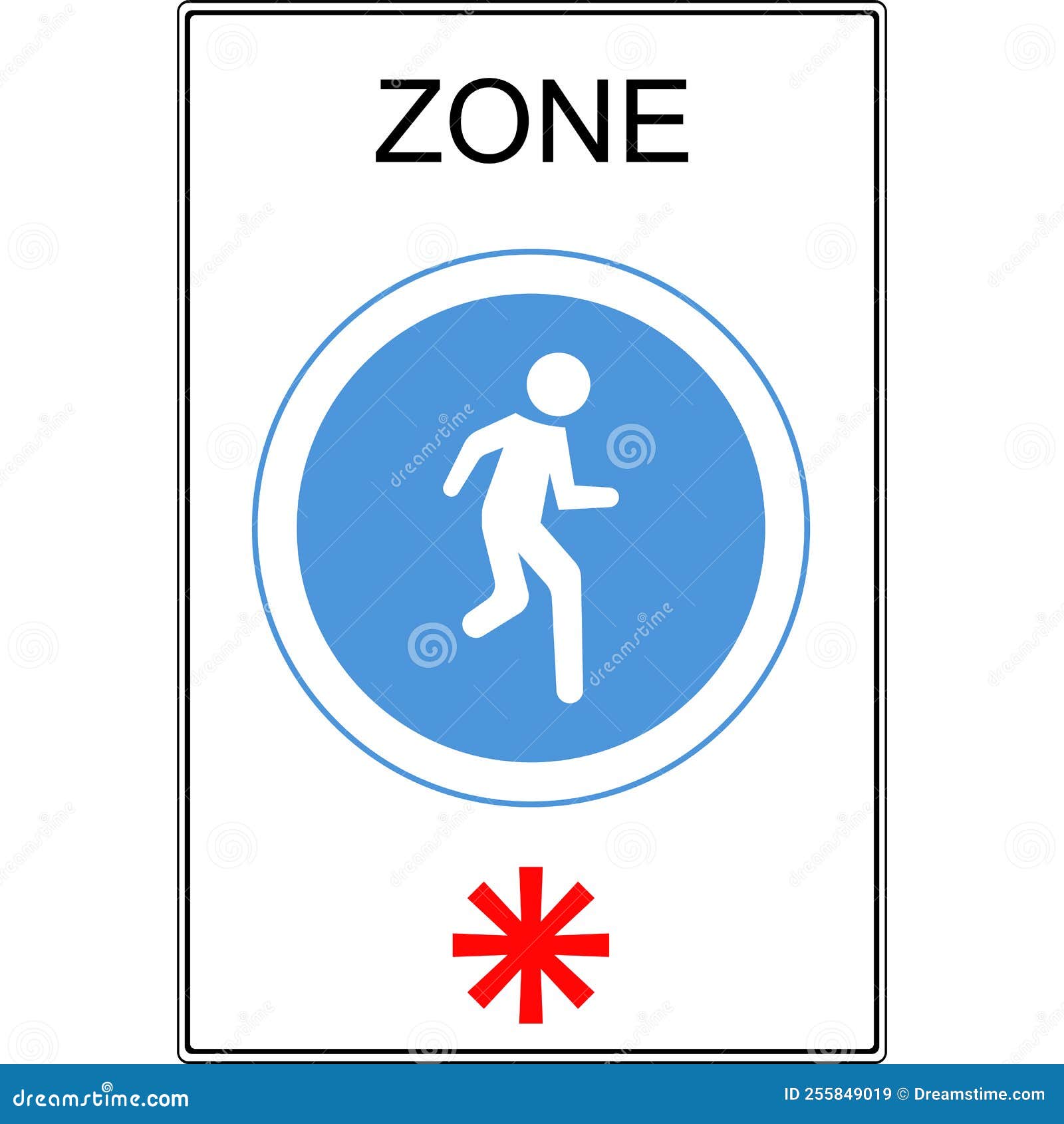 Pedestrian Zone. Pedestrian on a White Rectangle. Stock Vector ...