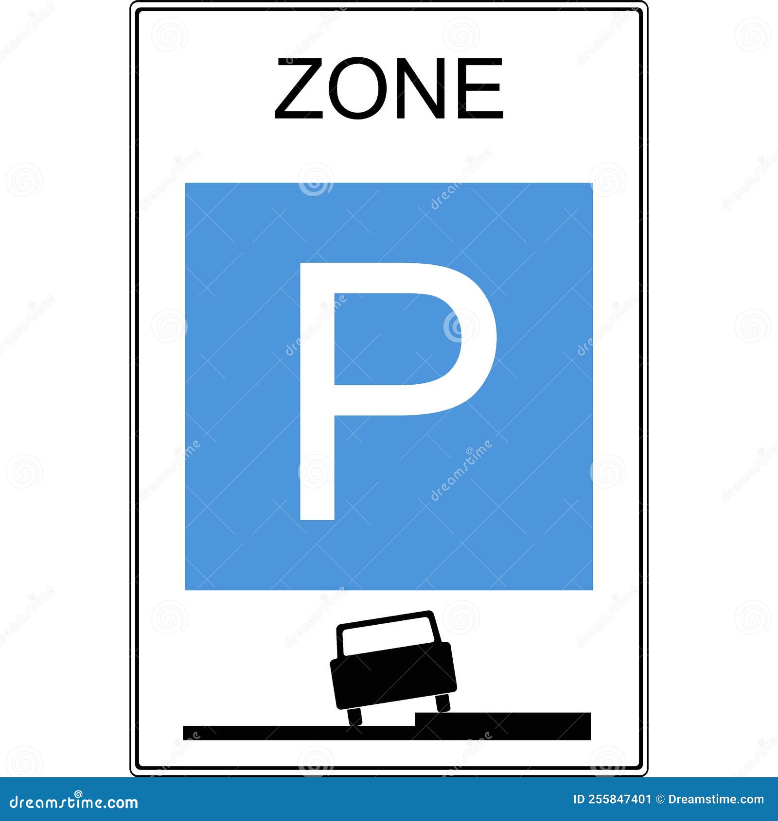 The Sign is a Regulated Parking Area. Vector Image. Stock Vector ...