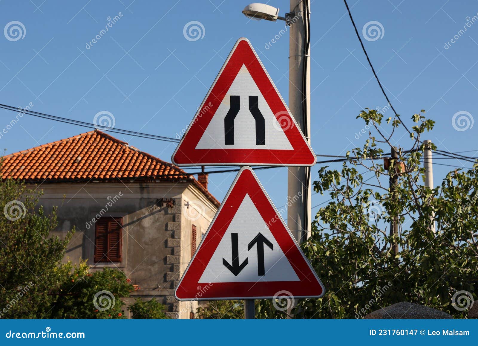 Road Signs on the Streets of Croatia Stock Image - Image of building ...