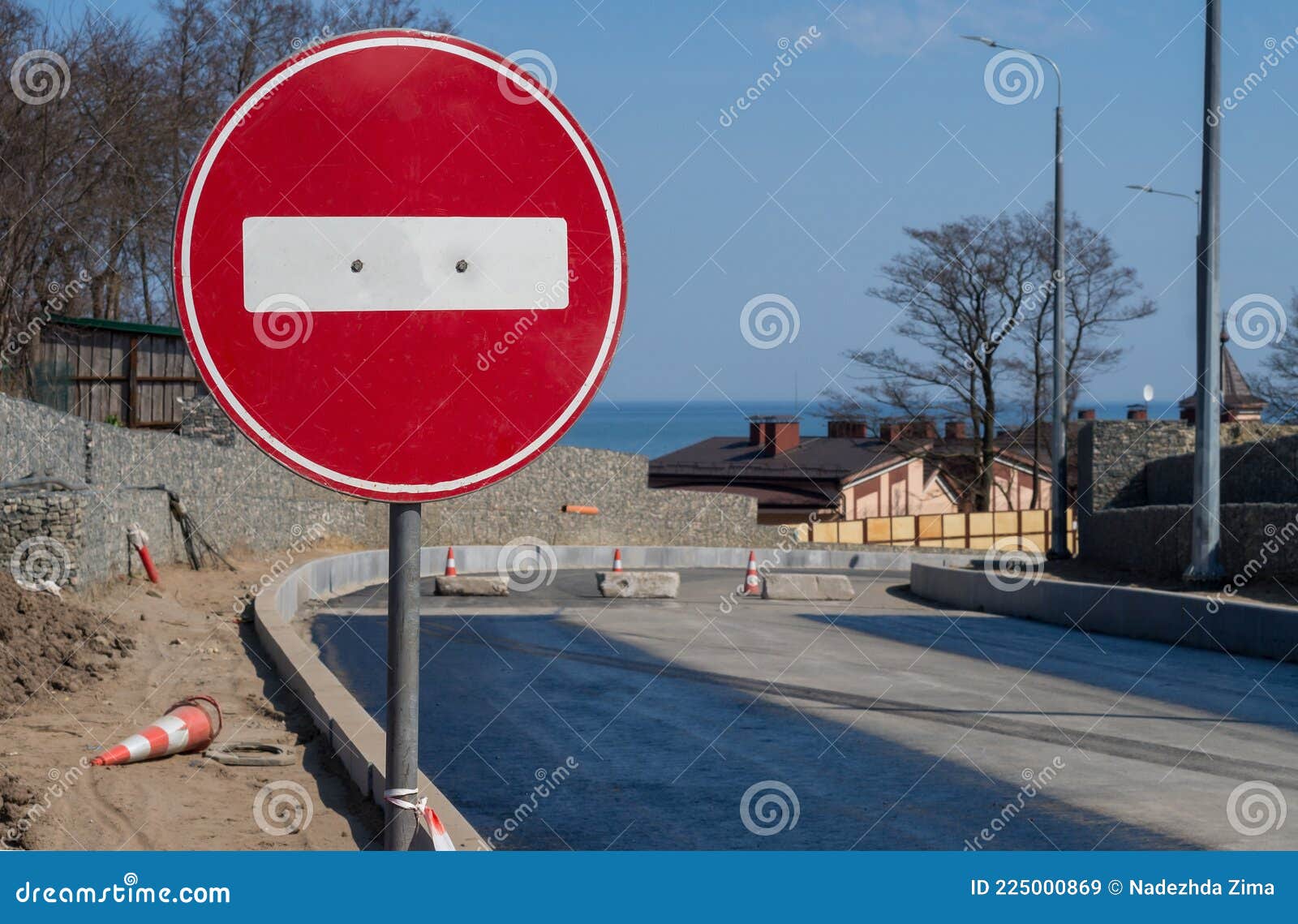 Road Signs. Traffic Is Not Permitted. Road Repairs. Passage Is ...