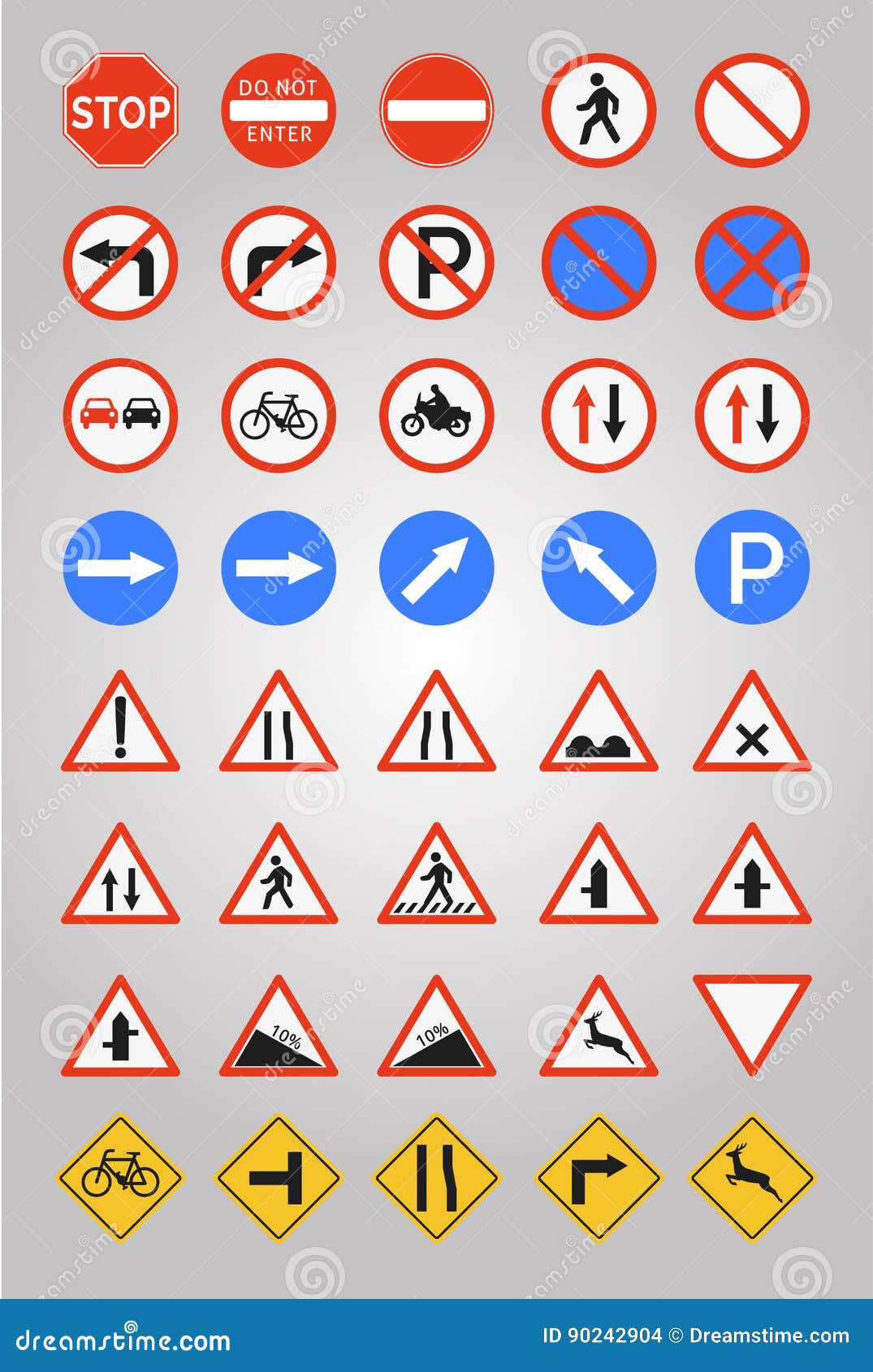 Road Signs stock vector. Illustration of highway, danger - 90242904